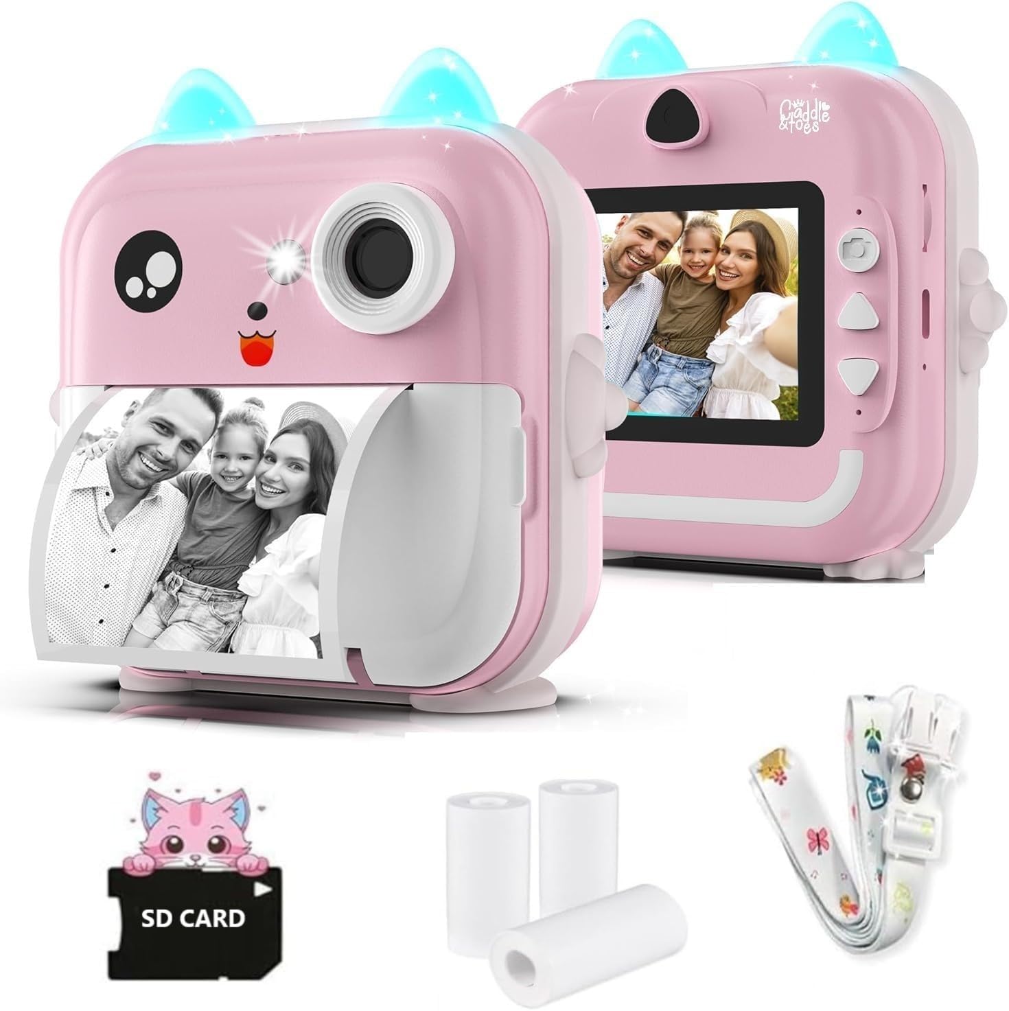 Instant Print Camera for Kids - 1080P HD, 48MP, SD Card, Bluetooth ...