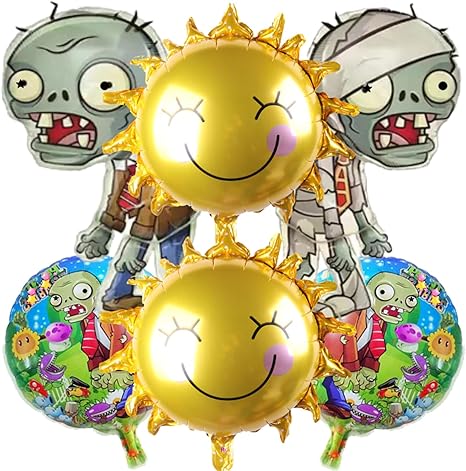Amazon.com: 6pc PVZ Zombie Undead Foil Cute Balloons for Happy Birthday ...