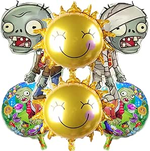 Amazon.com: 6pc PVZ Zombie Undead Foil Cute Balloons for Happy Birthday ...