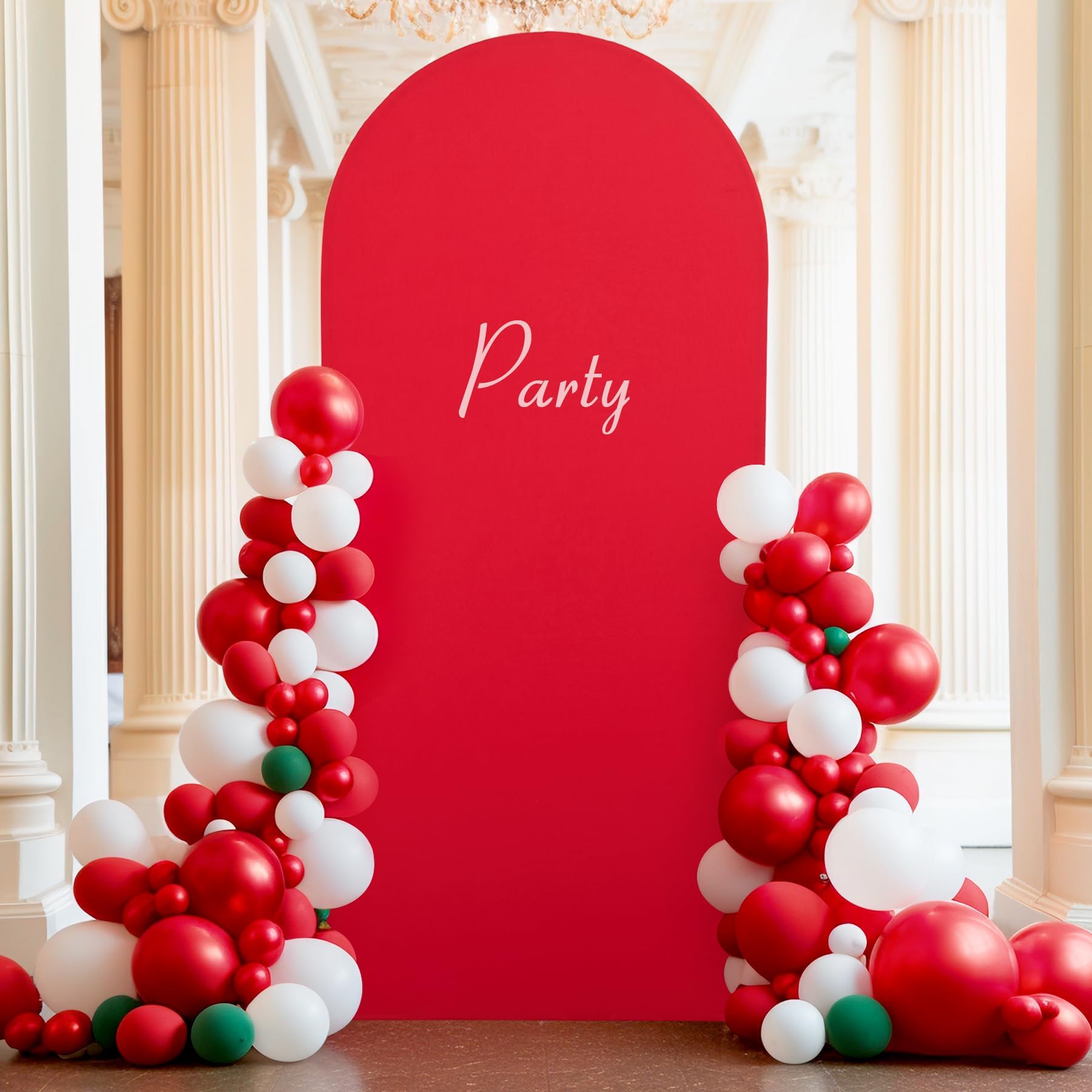 Amazon.com : AIBIIN 6ft Shiny Valentine's Day Red Wedding Arch Cover ...