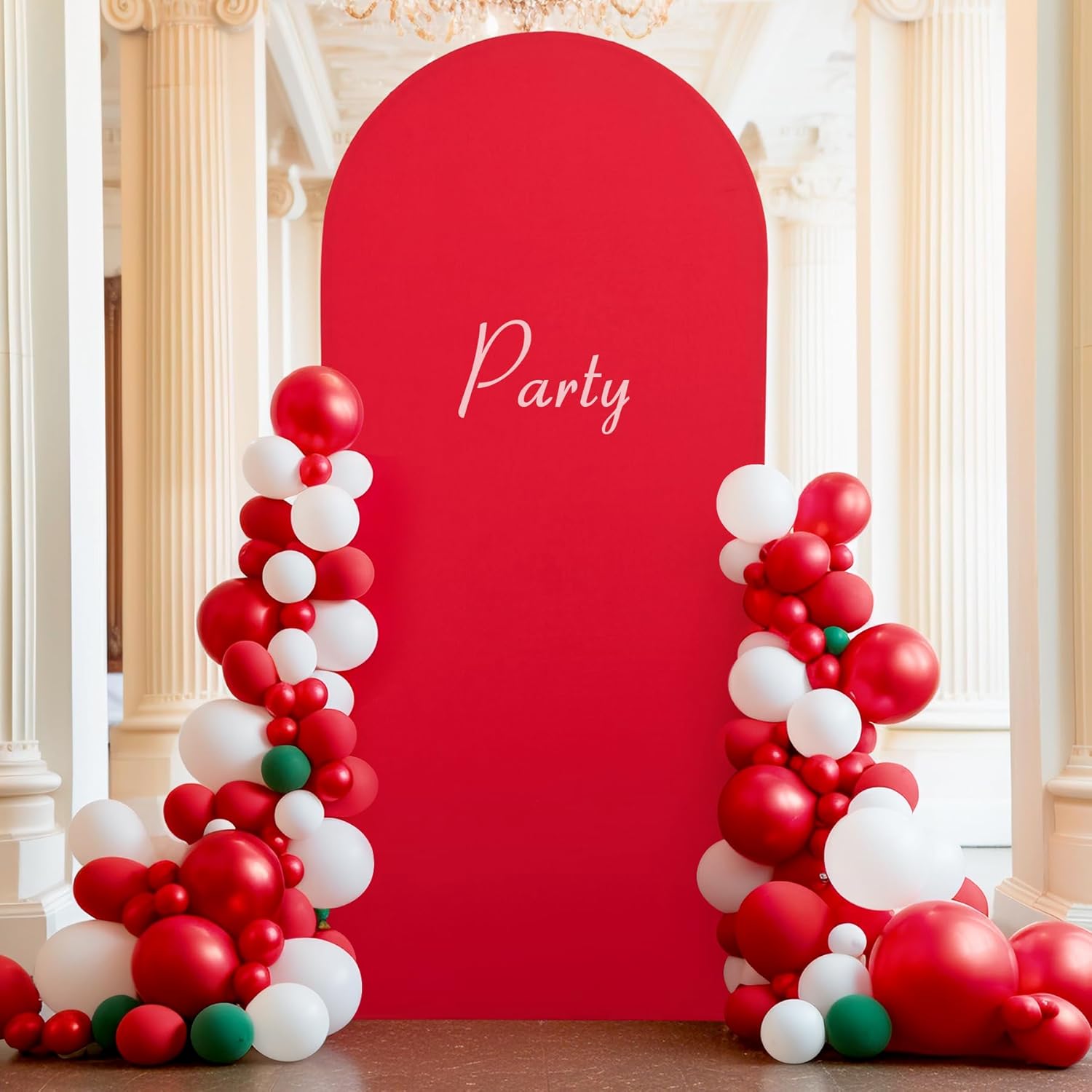 Amazon.com: Red Arch Backdrop Cover, 6FT Spandex Fitted Wedding Arch ...