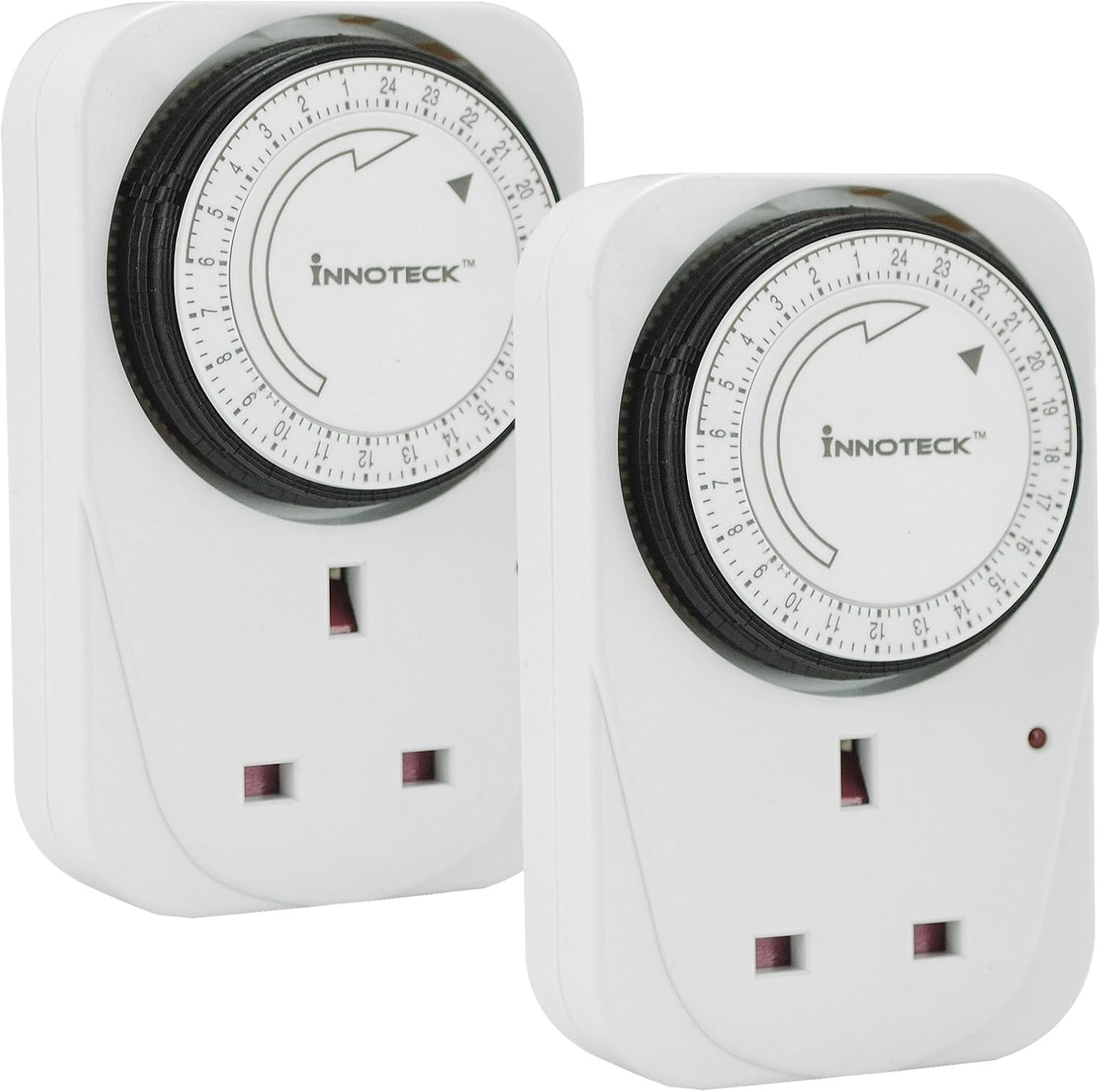 24 Hour Mechanical Timer UK Mains Wall Plug in Interval Clock Socket ...