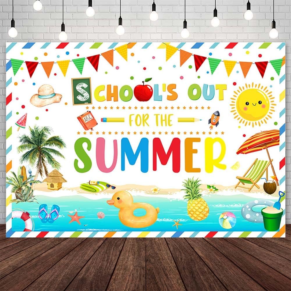 Amazon.com : AIBIIN 7x5ft School's Out for The Summer Backdrop 2025 ...