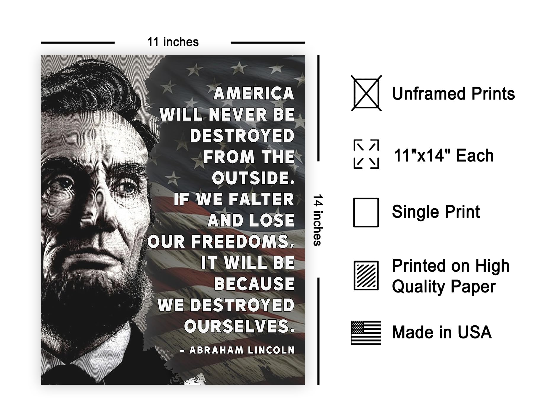Abraham Lincoln Poster Quotes Abraham Abe Lincoln Photo Inspirational