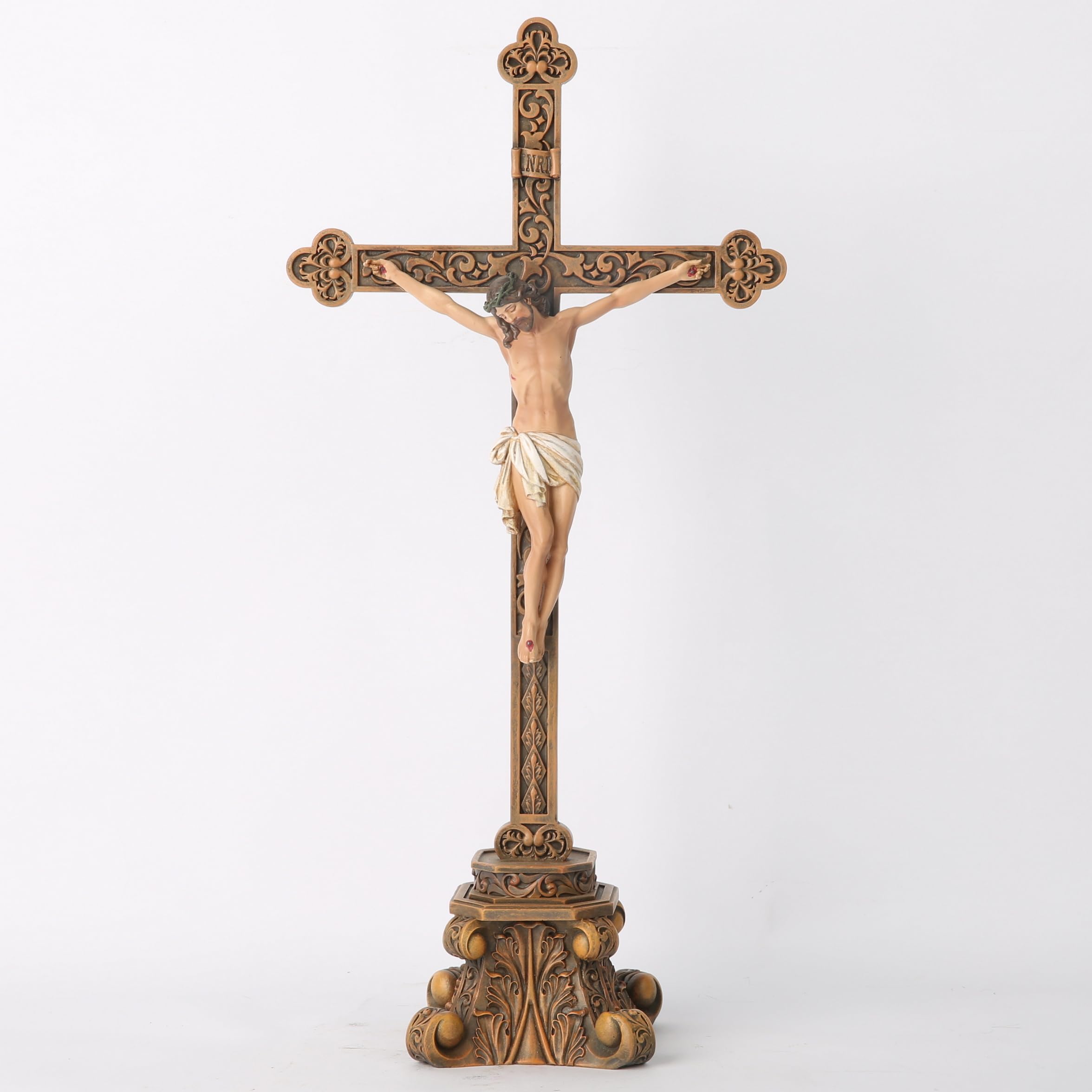 Amazon.com: BC Catholic Standing Crucifix for Altar, Tabletop Religious ...