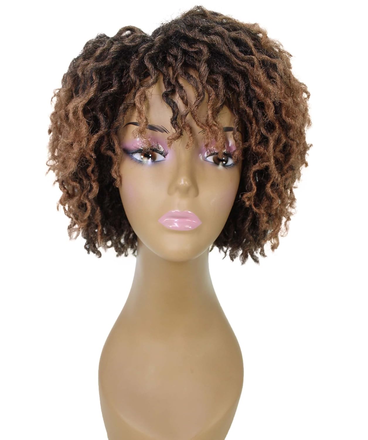 Amazon.com : LUXLUXE Destiny Curly Glamour 10 in Long Full Wig No Lace ...