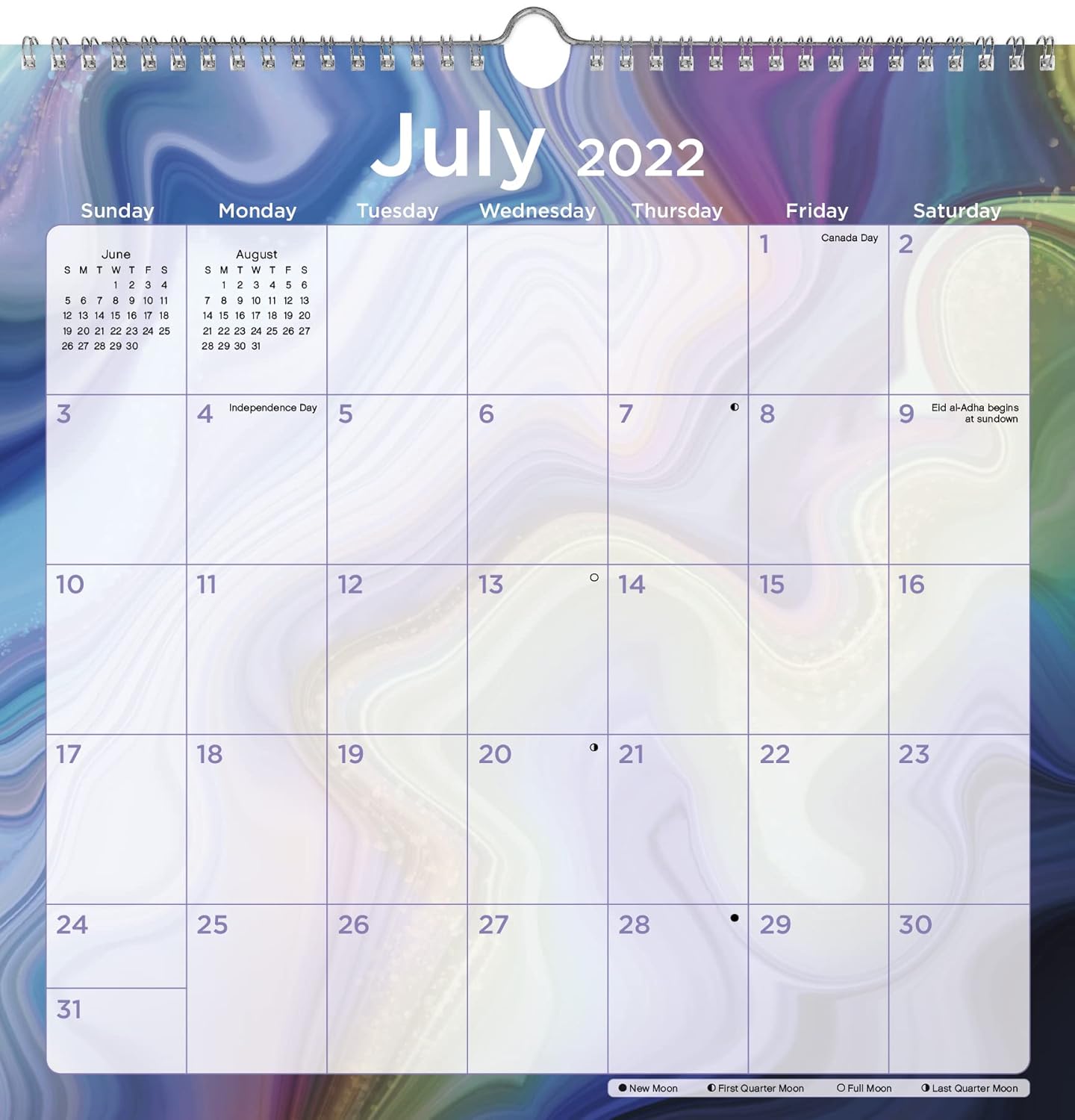 2022-2023 Agate Academic Spiral Wall Calendar (July 2022 - June 2023 ...