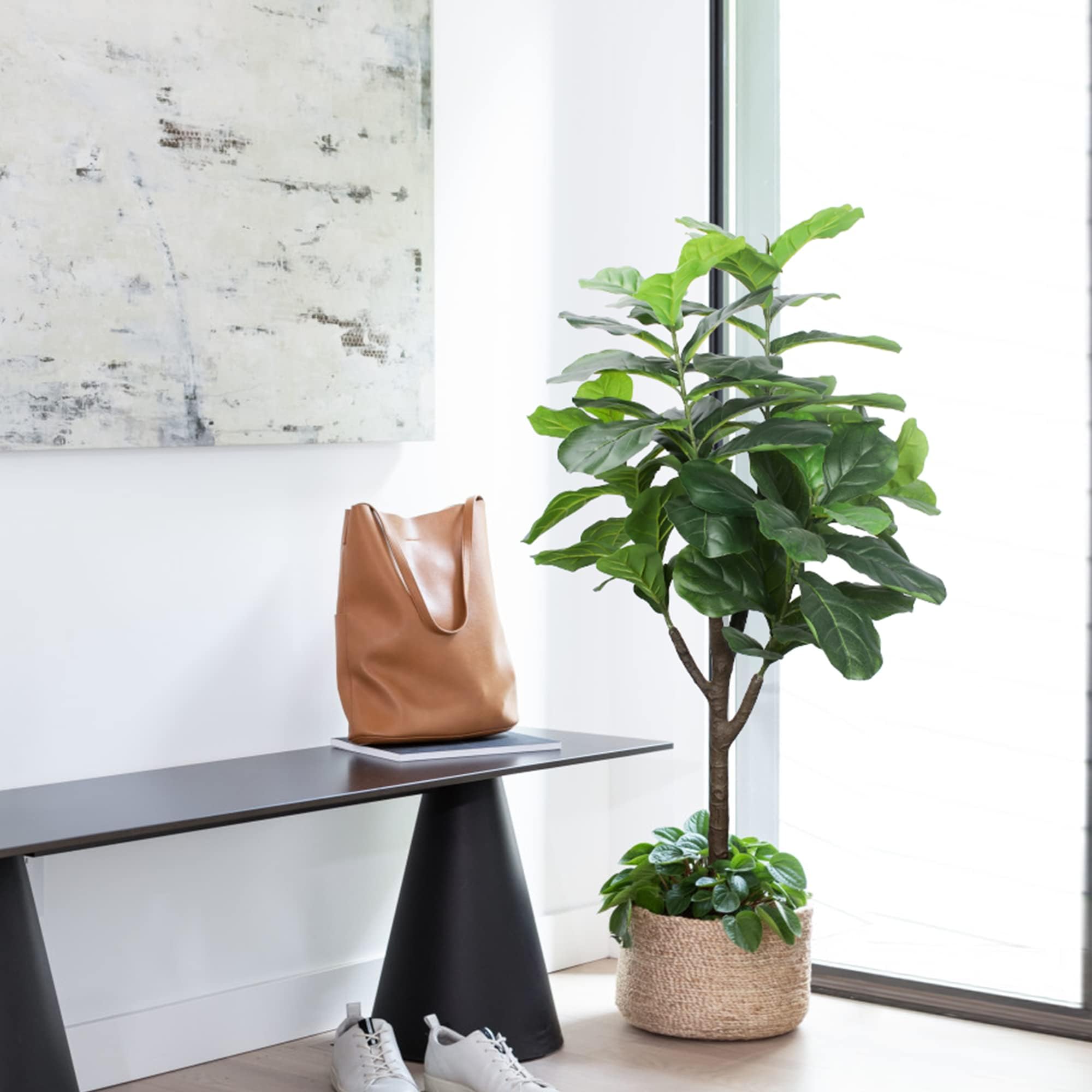 Amazon.com: TDIAOL Fiddle Leaf Fig Tree Artificial 5FT, Fake Fig Leaf ...