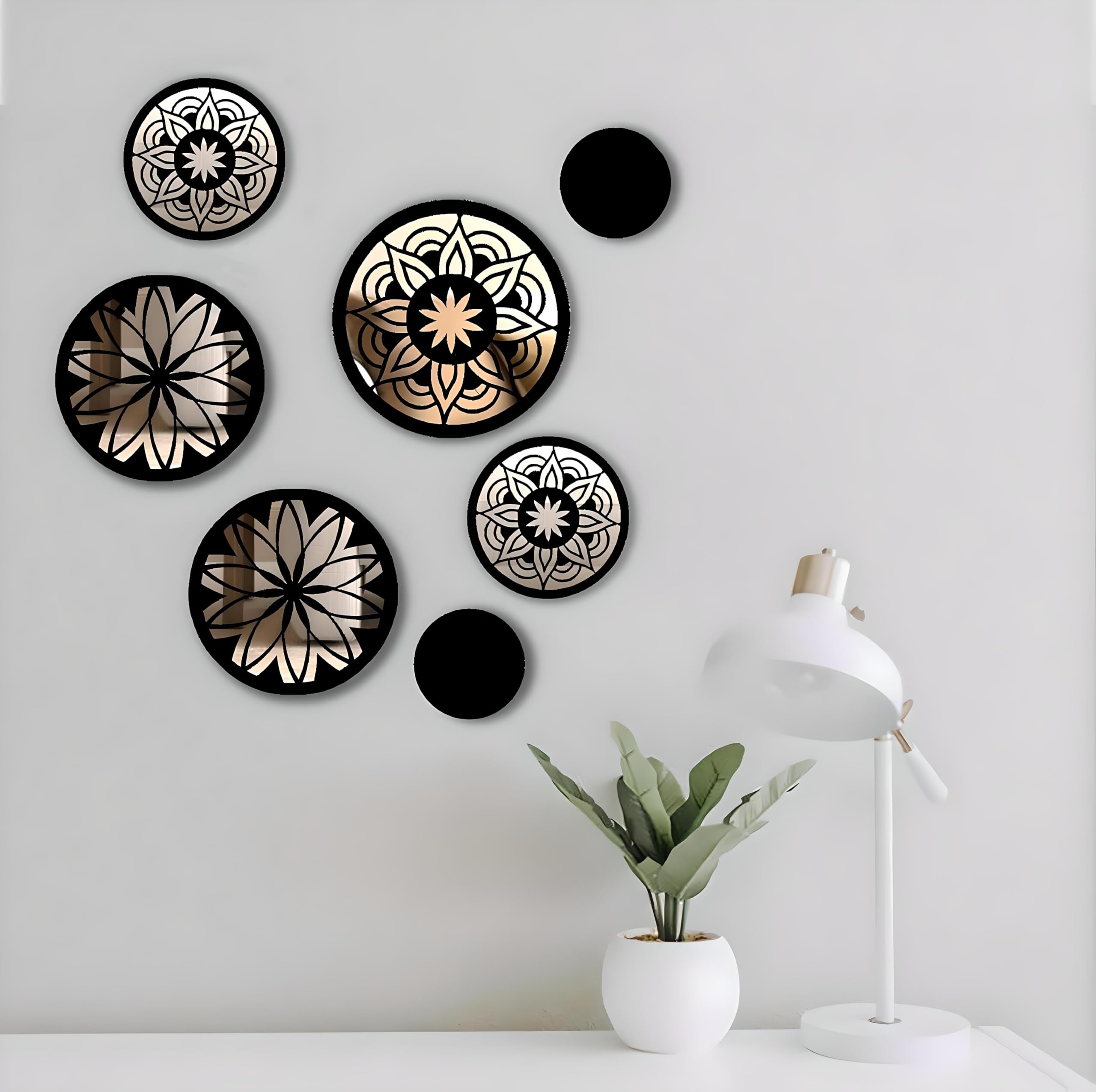 Buy VAH- Kya Bat Hai !! 7 Pcs Mirror for Wall Decor, Glass Wall Decor ...