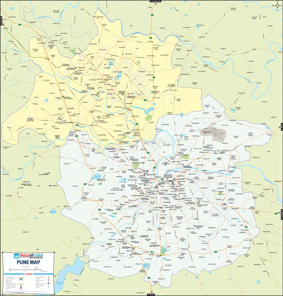 Pune Map Vinyl Print 48 W X 50 4 H Amazon in pune-map-vinyl-print-48-w-x-50-4-h-amazon-in