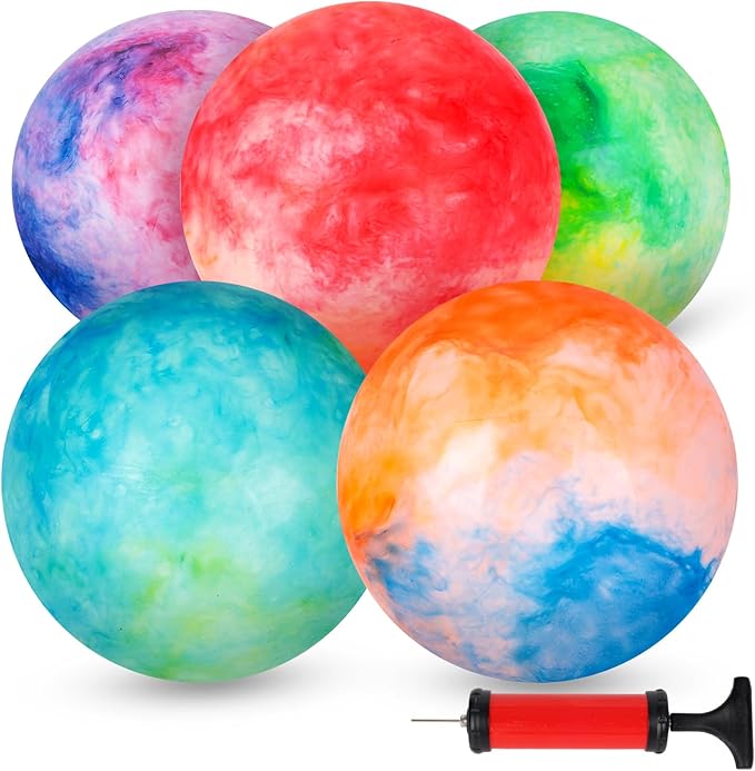 Amazon.com: 3 otters Inflatable Playground Ball, 5 PCS Marbleized ...
