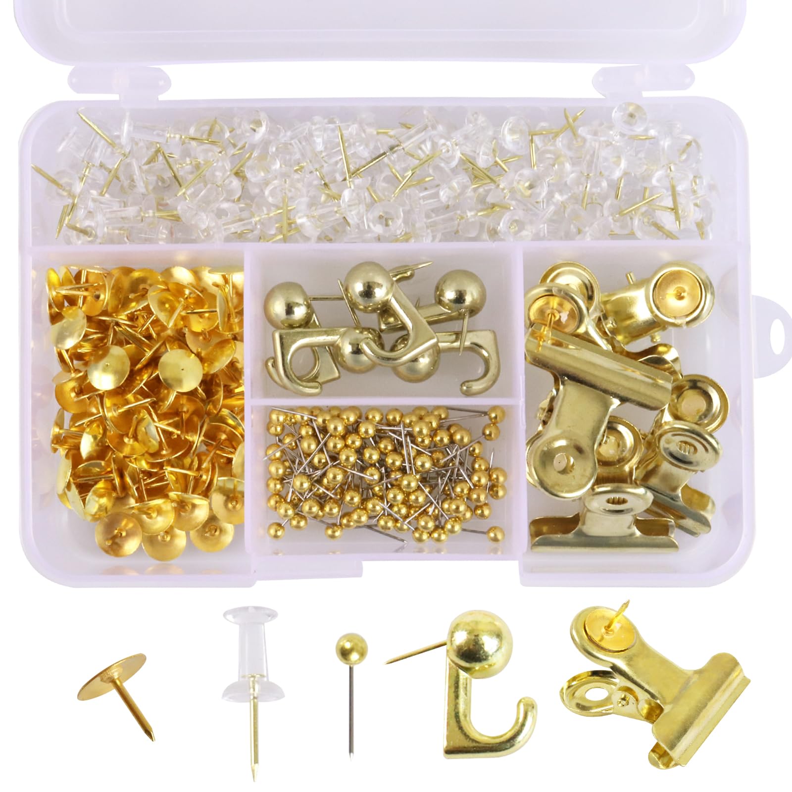 Amazon.com: Push Pins Set, 310 Pcs Thumb Tacks Map Pins, Tacks, 5 Types ...