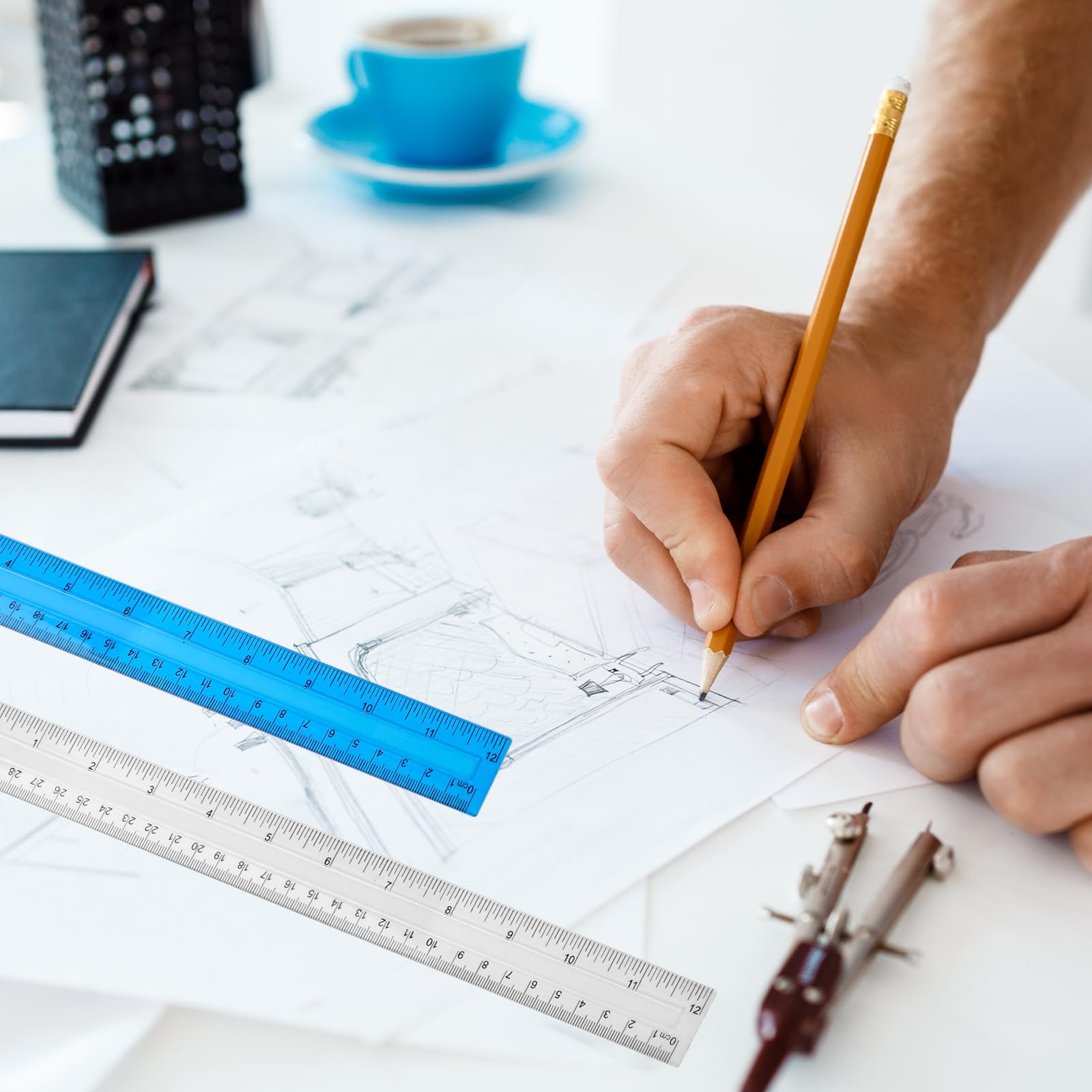 Snapklik.com : 12 Pack Color Transparent Ruler Plastic Rulers 12 Inch ...