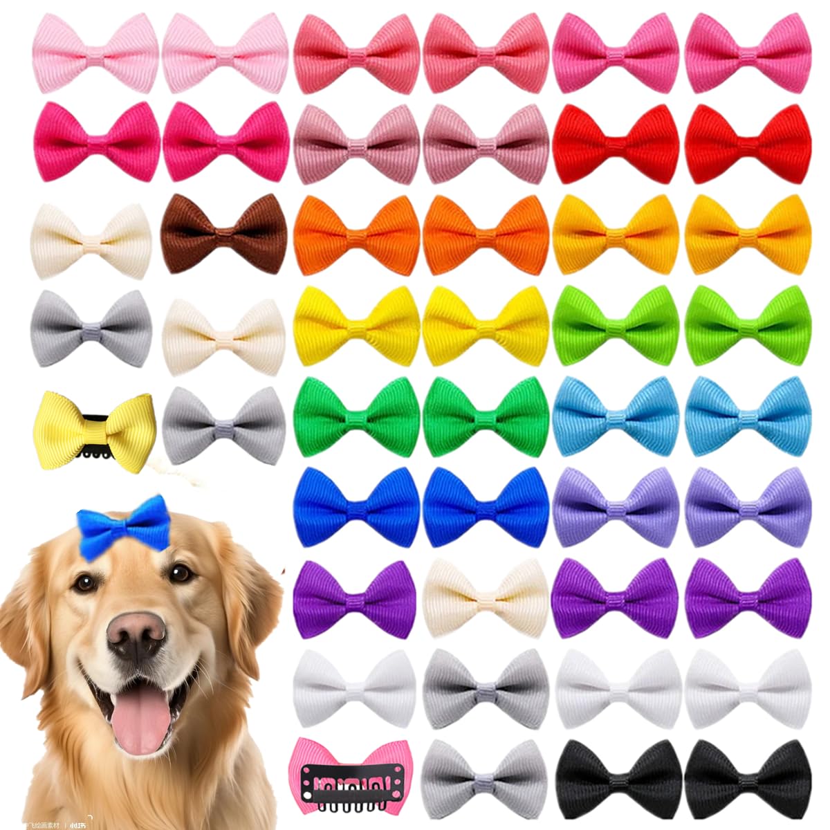 Amazon.com: 50pcs (25pairs) pets cats puppy dog small hair accessories ...