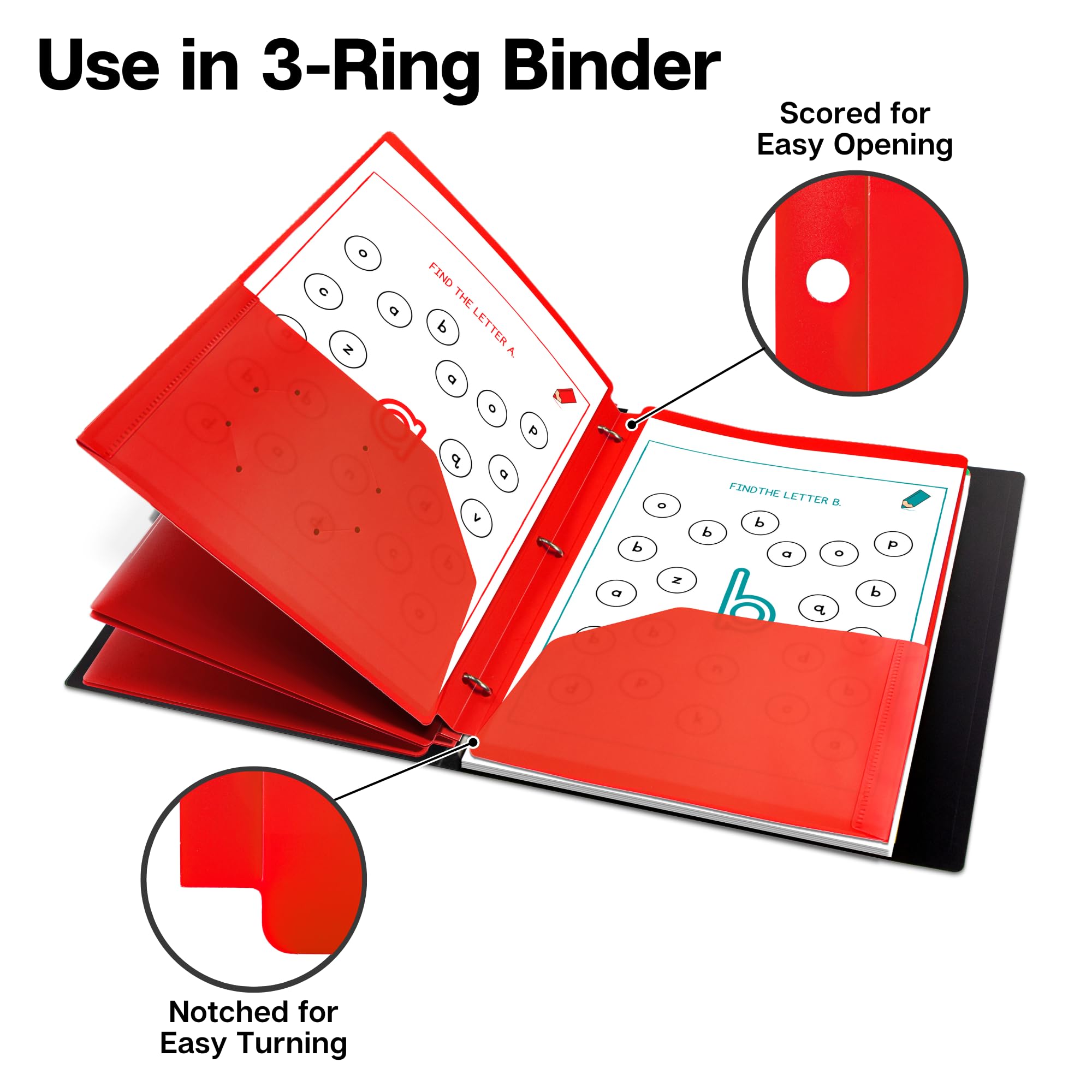 Snapklik.com : Dunwell Plastic 2-Pocket Folders For 3-Ring Binders