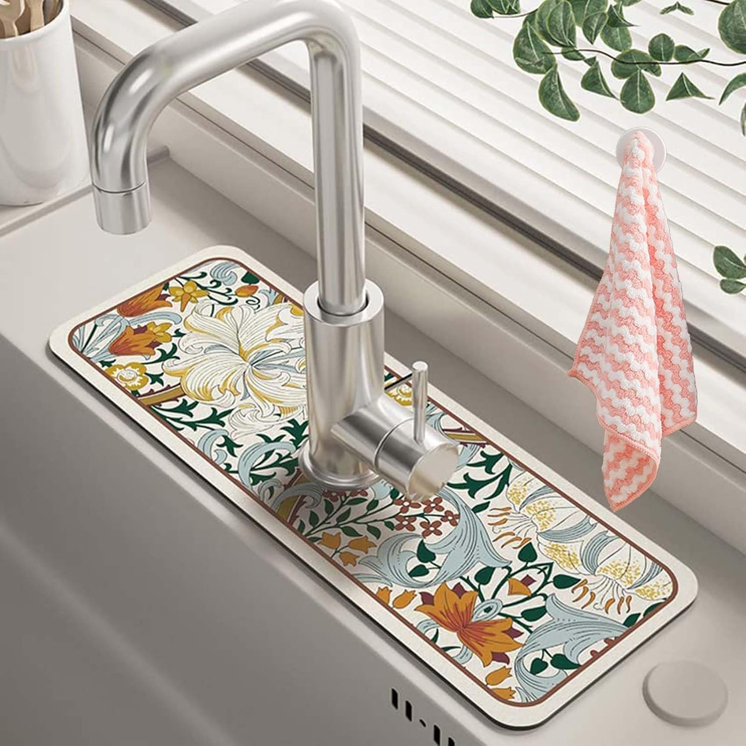 Amazon.com: Fantasy Style Faucet Draining Mat, Faucet Absorbent Mat for ...