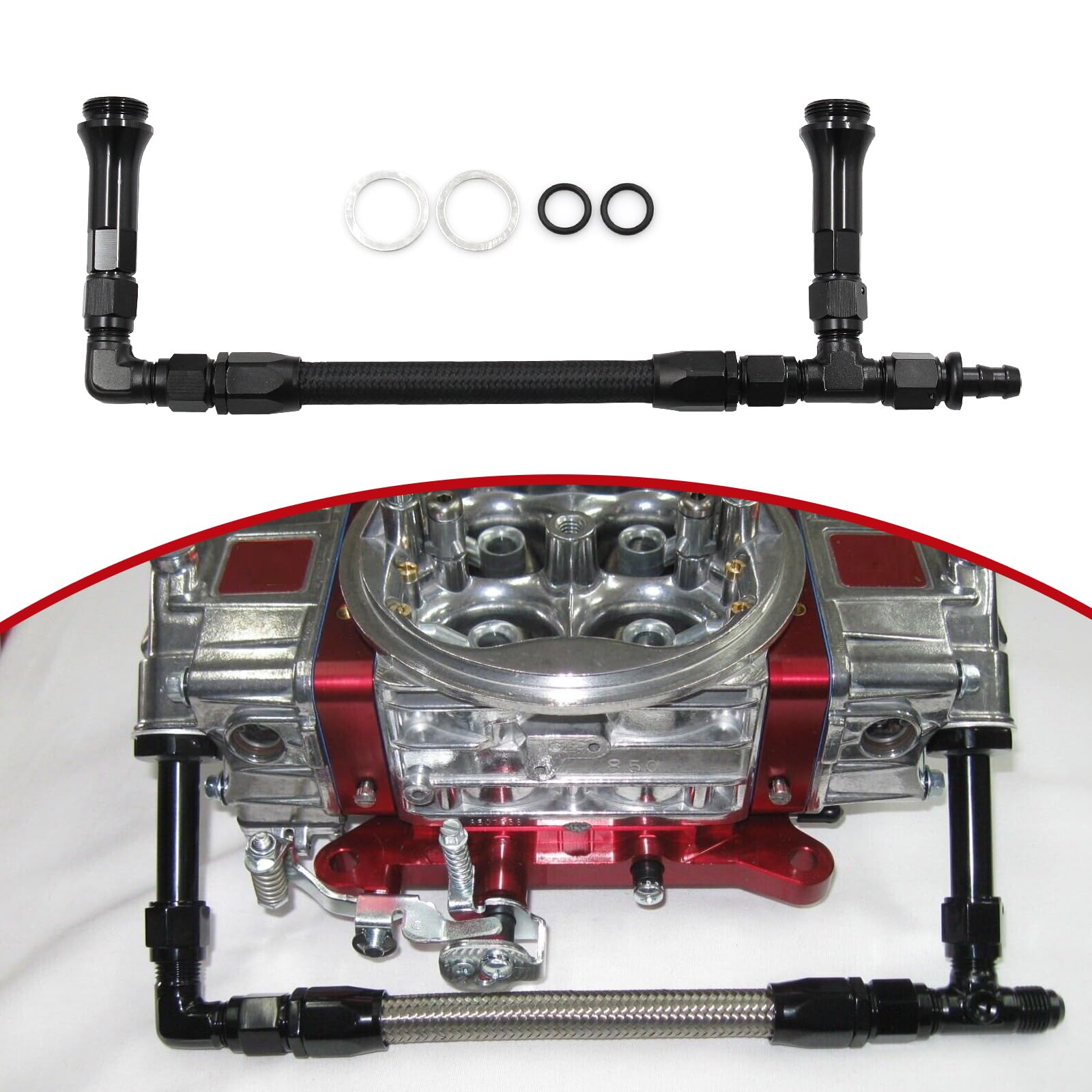 Amazon.com: Shkalacar Dual Feed Fuel Line Replacement for 4150 Holley ...