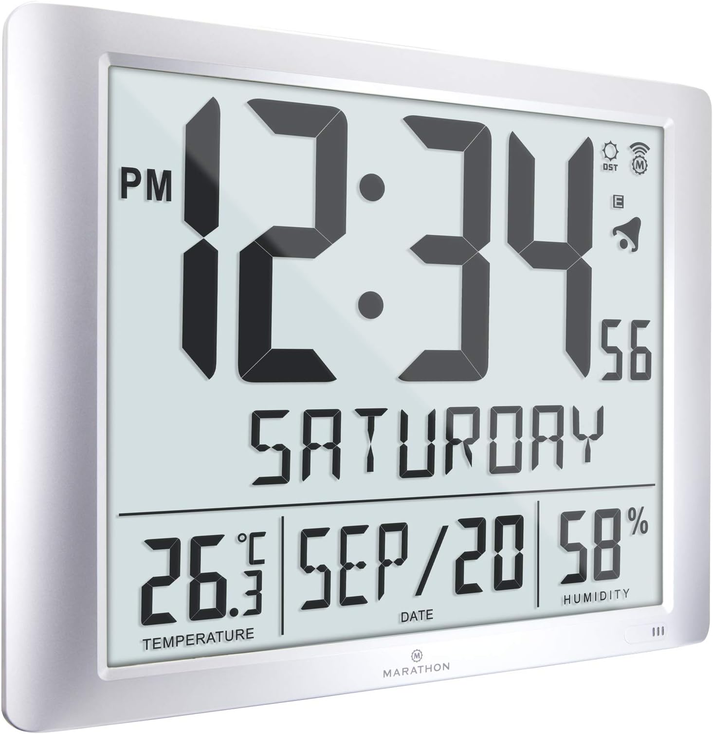 Amazon.com: Marathon Super Jumbo Atomic Full Calendar Wall Clock, 7 ...