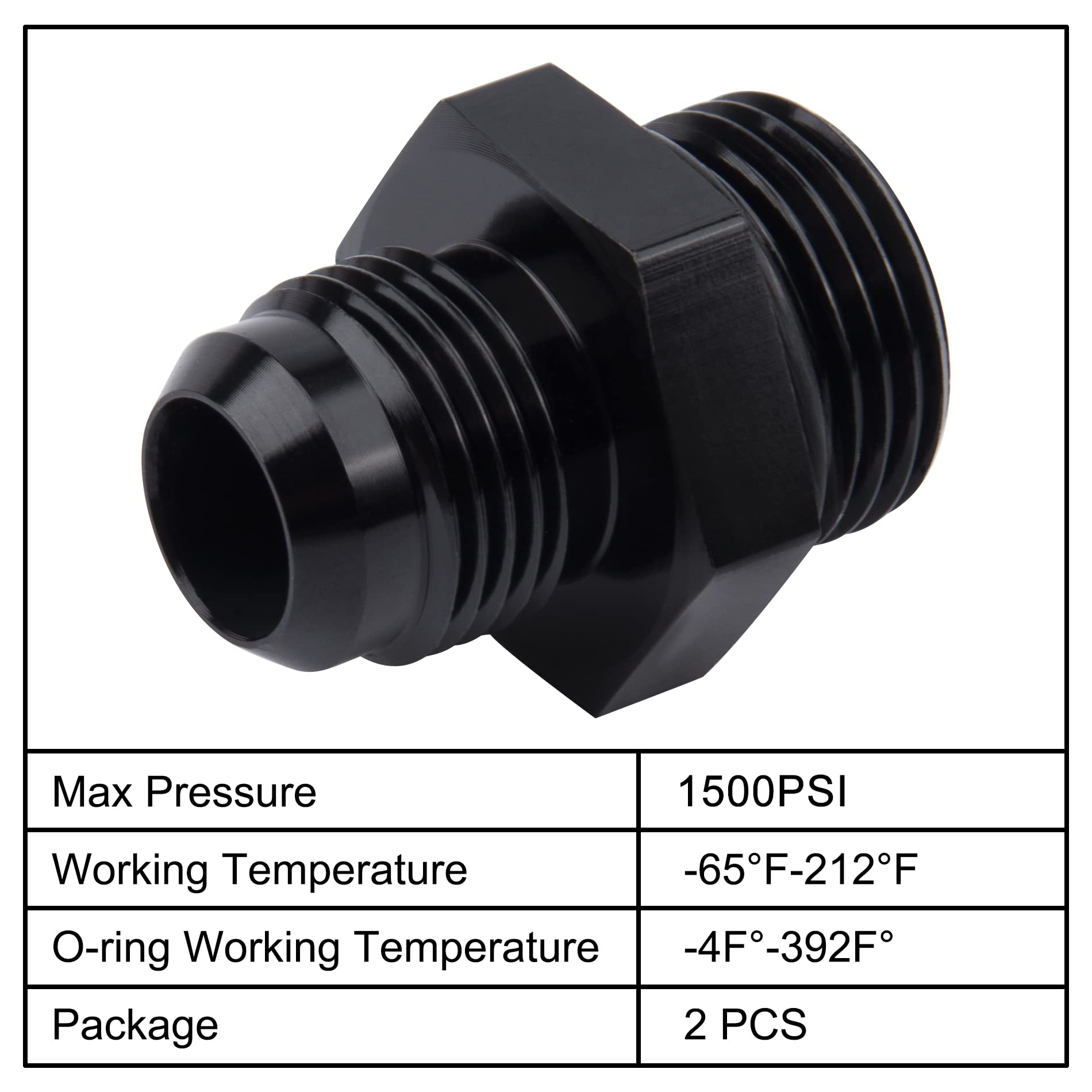 Snapklik.com : 8AN Flare To AN10 ORB Male O-Ring Fitting Adapter 2PCS