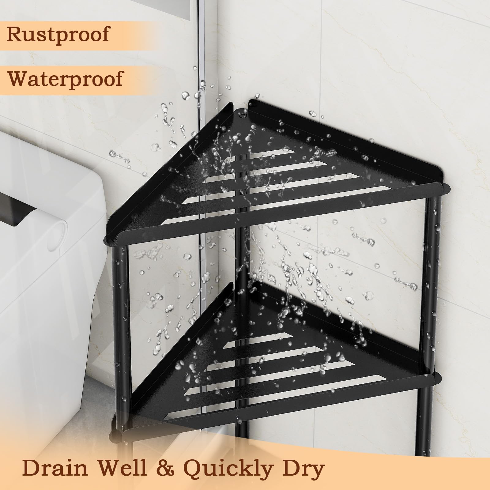 Snapklik.com : Corner Shower Caddy Standing, 3 Tier Shower Organizer ...