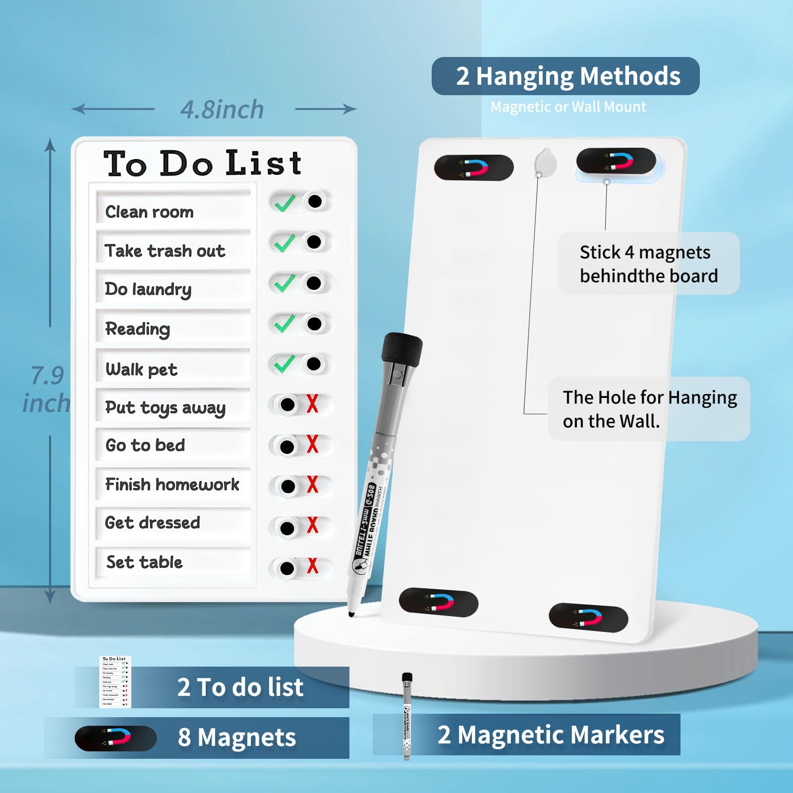 Snapklik.com : 2 Pcs Chore Chart For Kids Multiple Kids - Dry Erase To ...