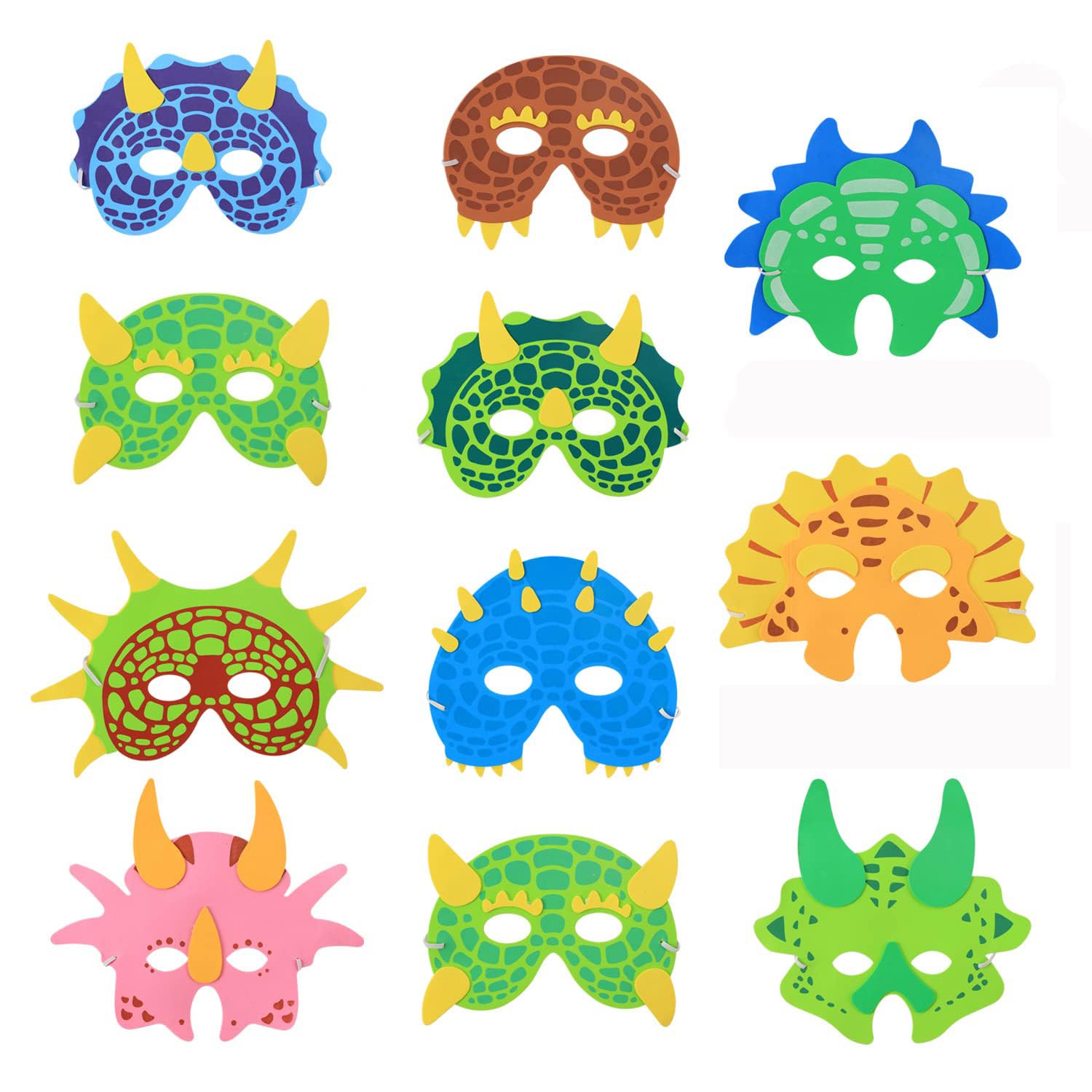 22pcs Dinosaur Masks for Kids 10 Different Types Dinosaur Party Masks ...