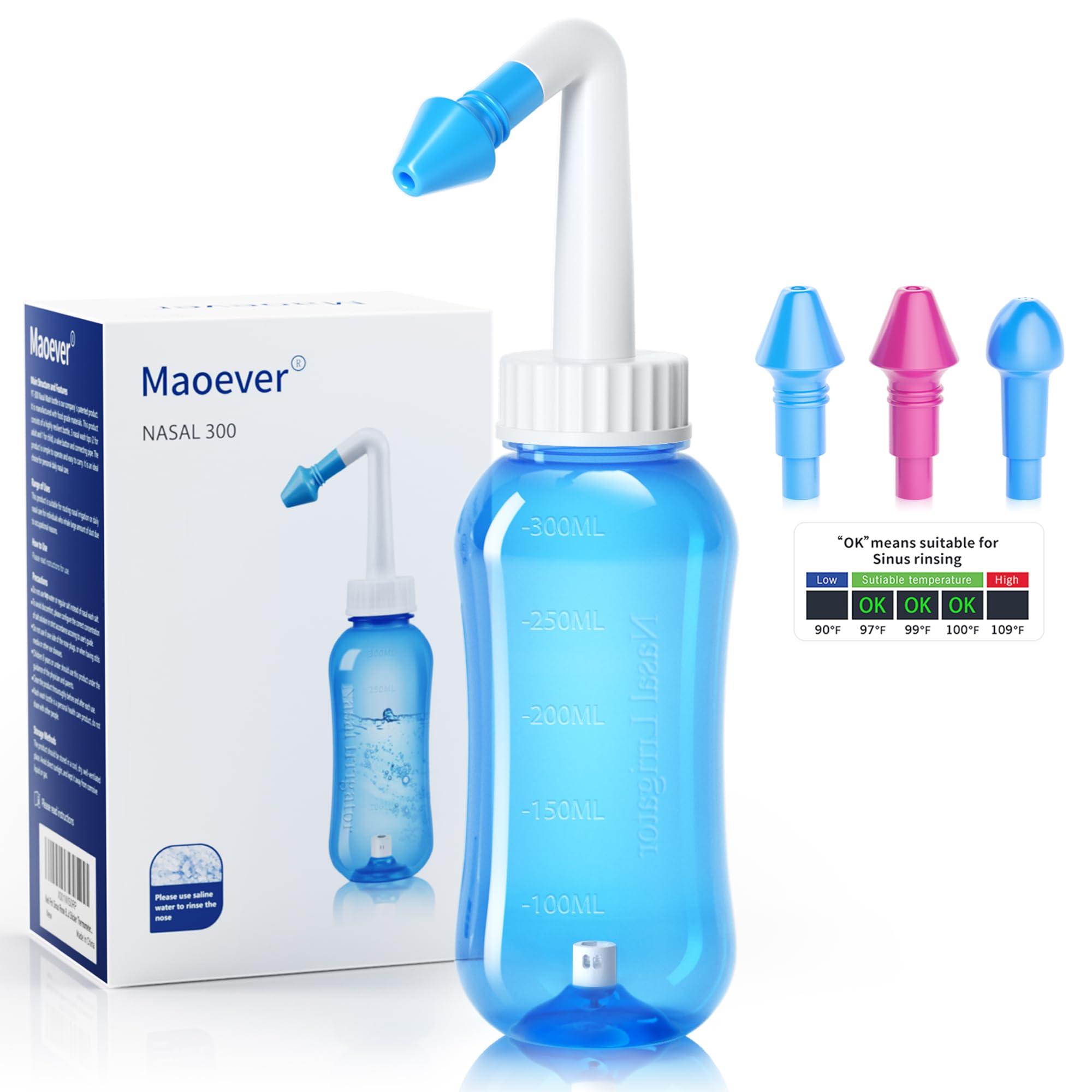 Amazon.com: MAOEVER Neti Pot Sinus Rinse Bottle Nose Wash Cleaner ...
