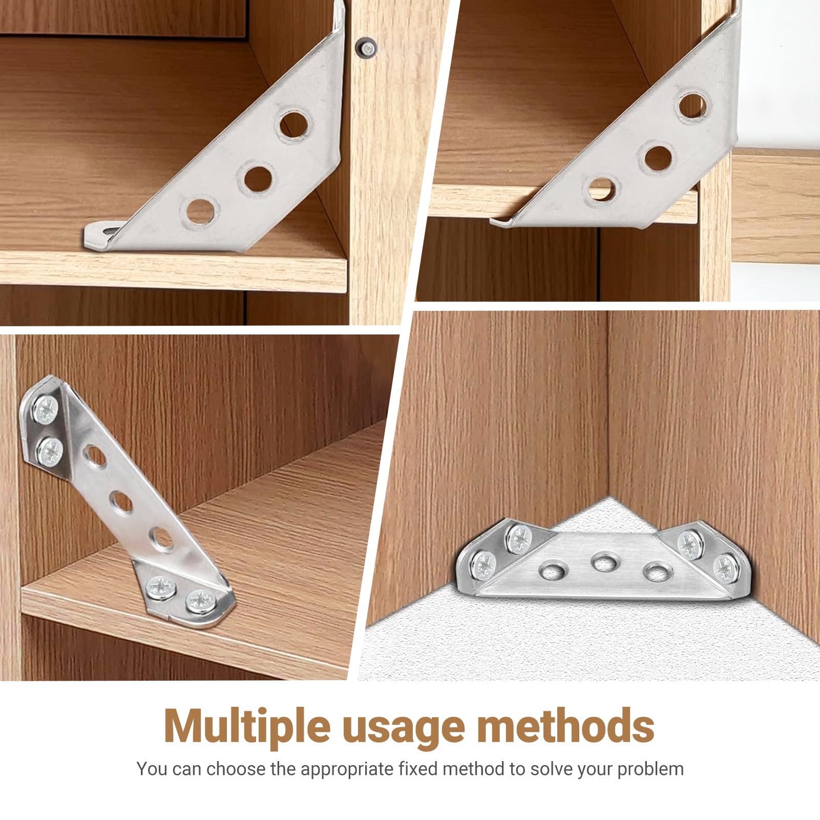 Corner Brackets for Wood ,16Pack Universal Stainless Steel Furniture ...