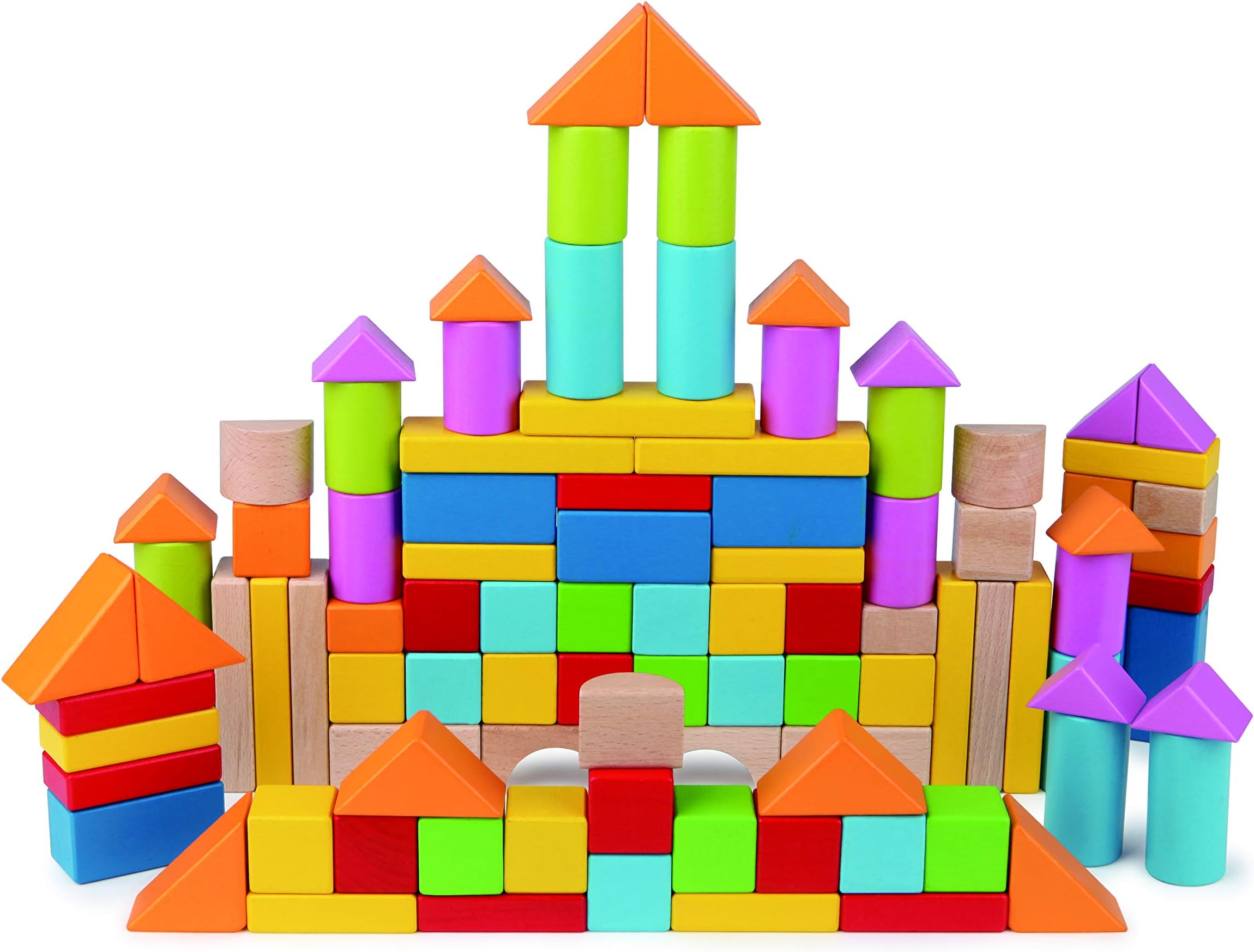 BOHS Rainbow Acrylic Blocks (24 pcs) - Wooden Toys for Toddlers- Play ...