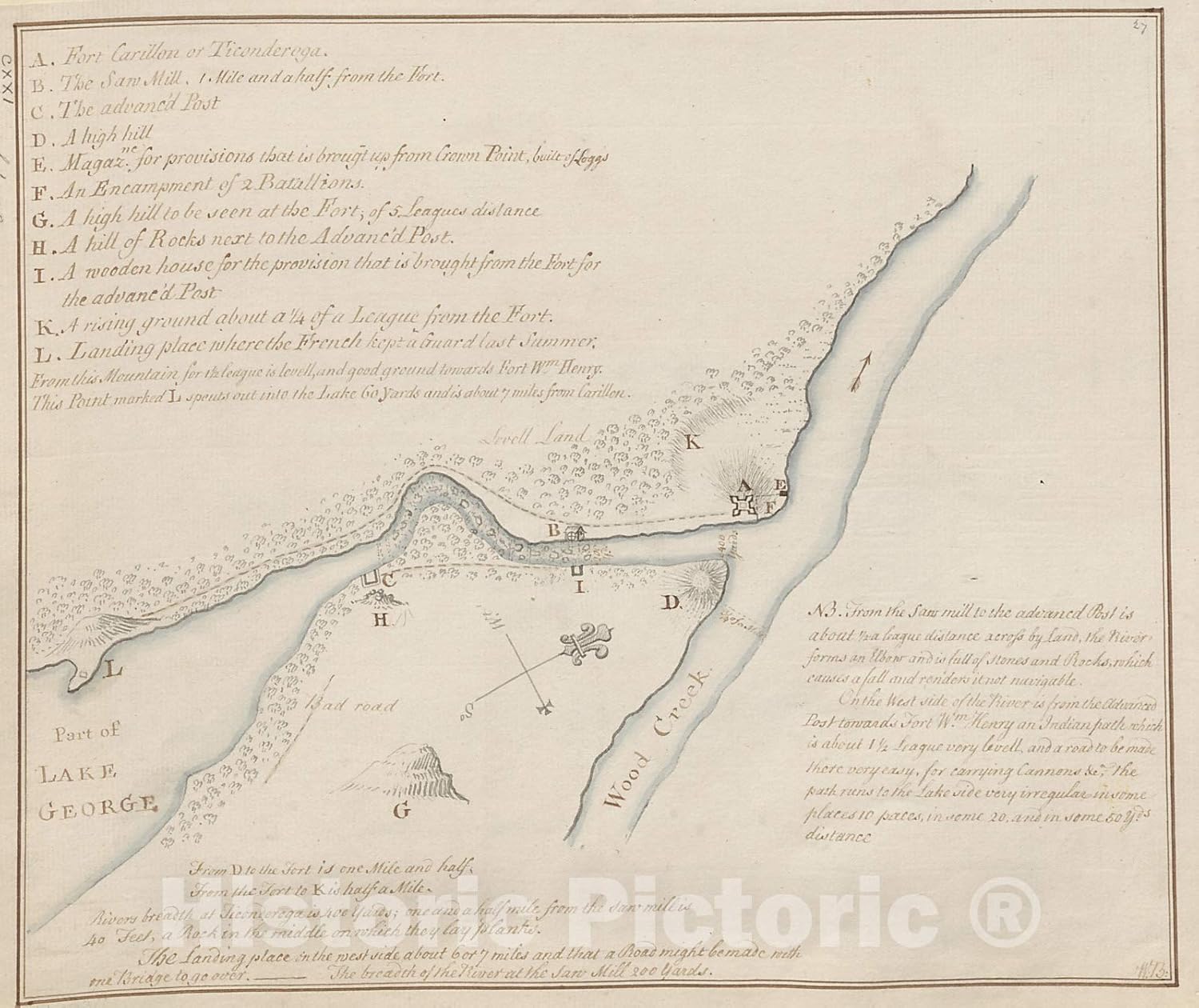 Amazon.com: Historical Map, 1756 [A map of Fort Carillon and Environs ...