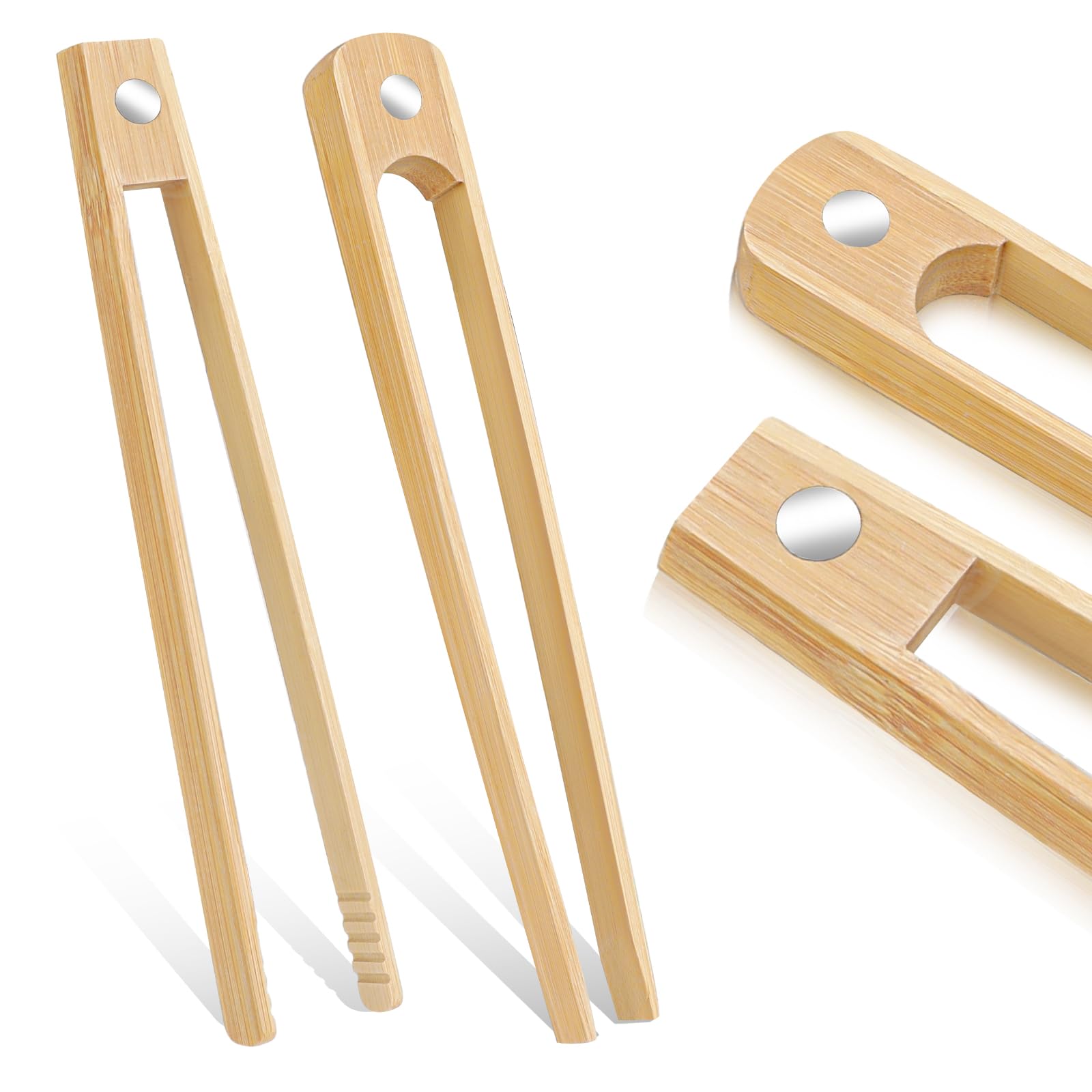 Amazon.com: salbsever 2 Pcs Wood Tongs for Toaster with Magnet 8.7 Inch ...