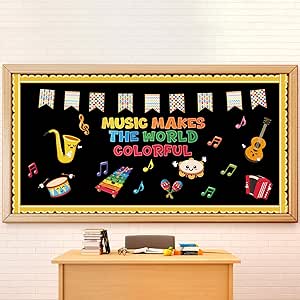 Amazon.com: Janlaugh 65 Pcs Music Bulletin Board Decorations Set Music ...