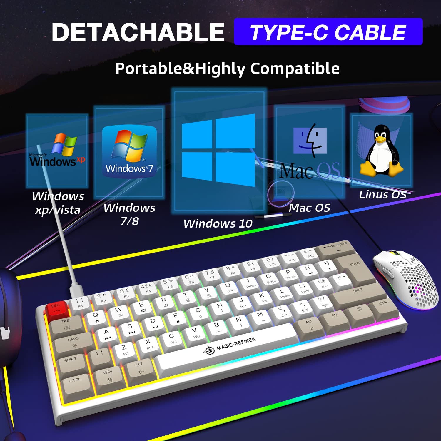 MAGIC-REFINER 60% Gaming Keyb...B09TR136GY | Encarguelo.com