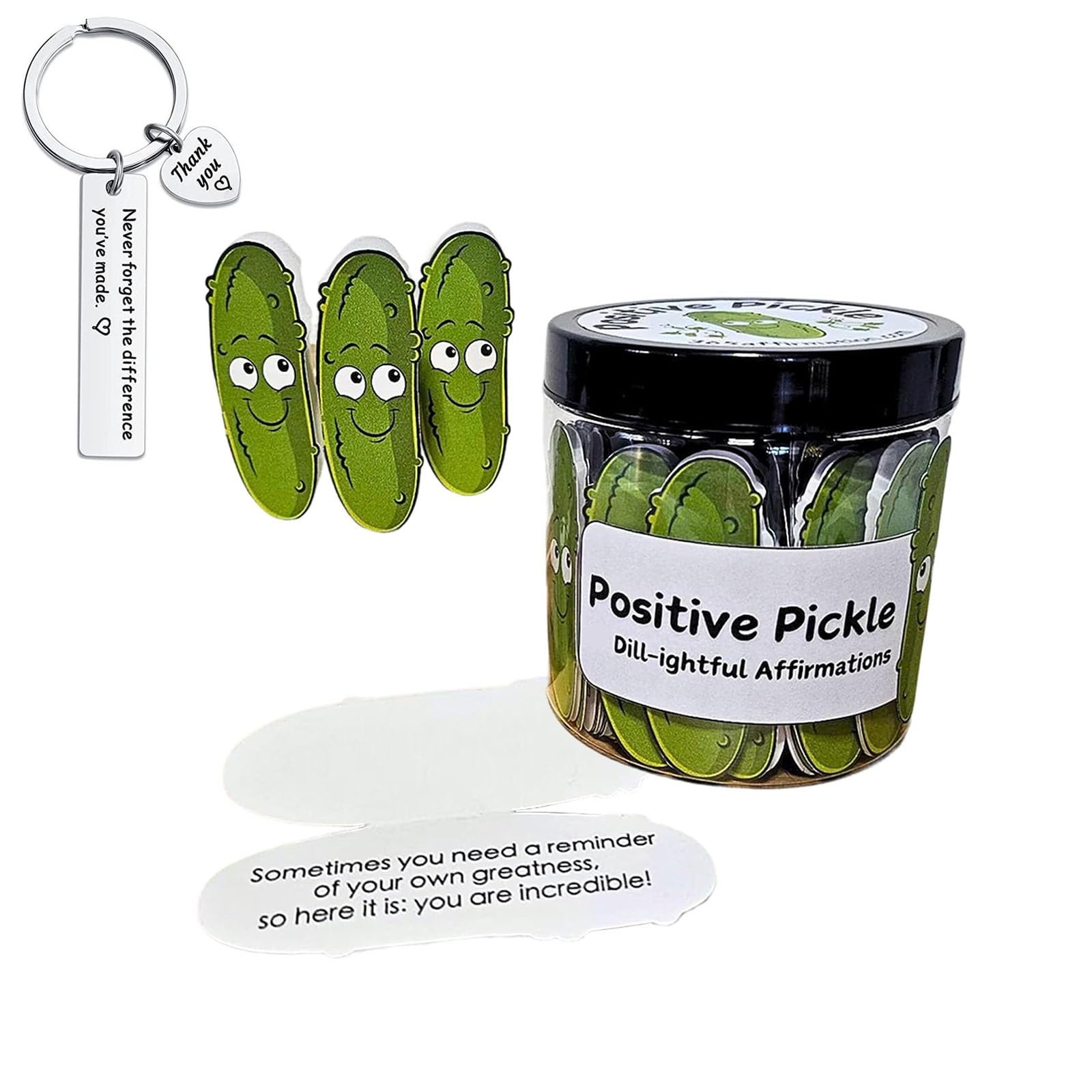 Motivational Desk Decor Pickle Jar Affirmation Cards Positive Pickle 1723
