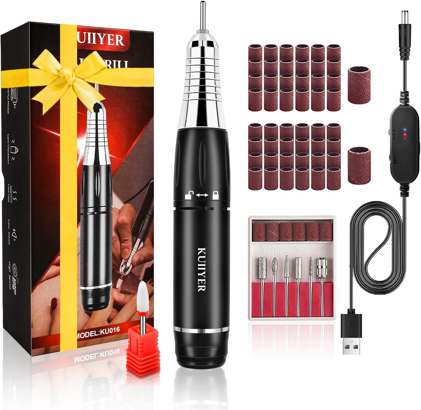 Amazon.com: KUIIYER 30000RPM Electric Nail Drill Machine, Professional ...