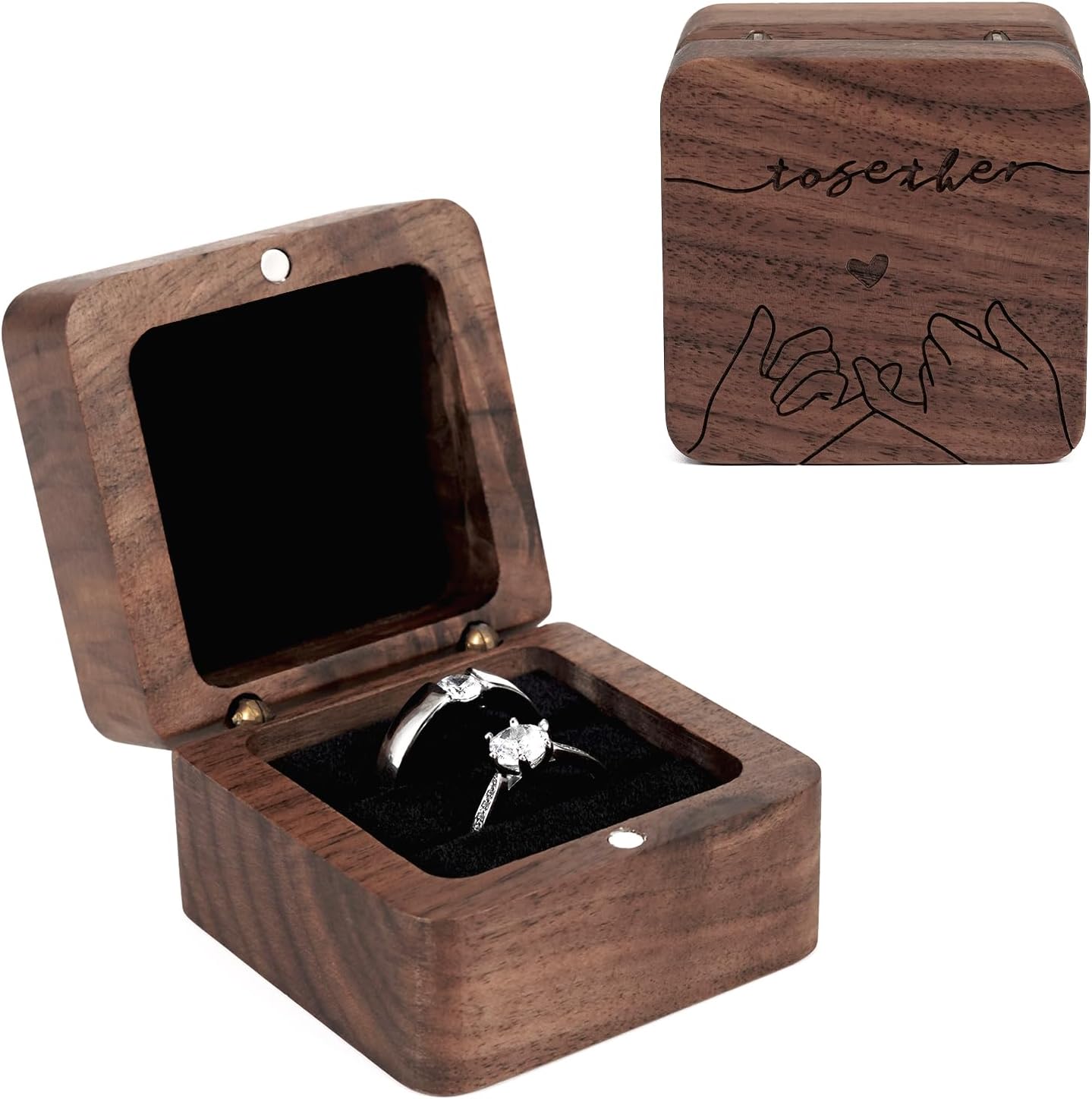 Amazon.com: Ring Box, Wedding Ring box for Proposal, Engagement Ring ...