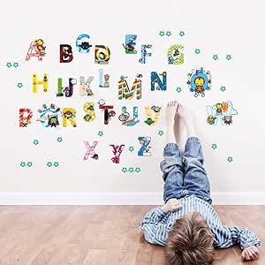 Amazon.com: Decorstyle Alphabet Wall Decals - Baby and Toddler Wall ...