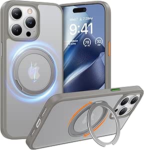 Amazon.com: TORRAS 360°Rotatable Ring Designed for iPhone 15 Pro Case, Compatible with MagSafe ...