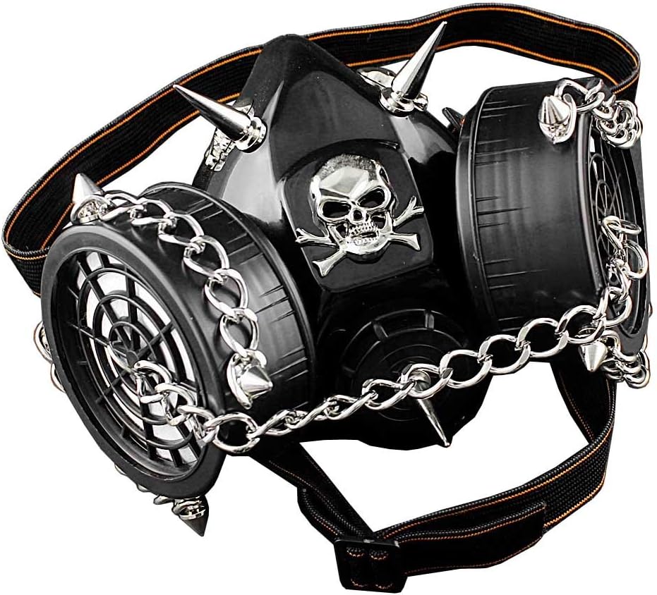 Amazon.com: punkman2000 SteamPunk Chain Spike Vintage Cosplay Masuqes ...