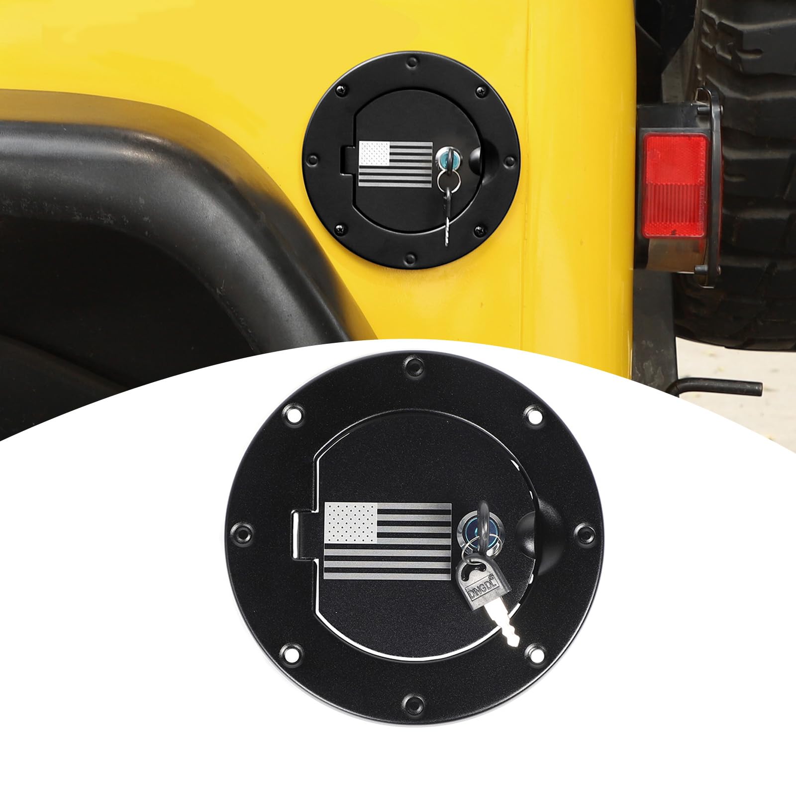 Amazon.com: PDKLIN for Jeep TJ Gas Cap Cover Fuel Filler Tank Door with ...