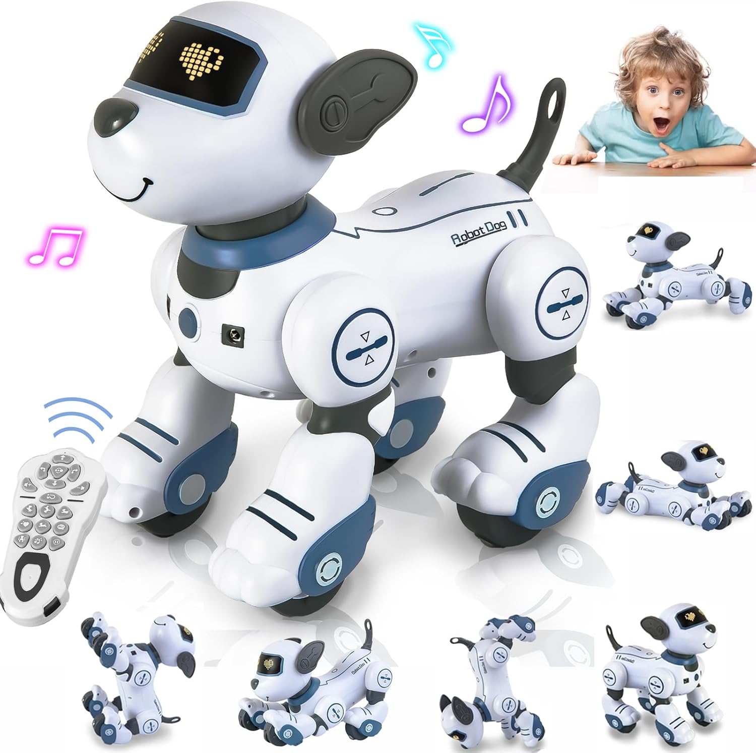 Remote Control Robot Dog Toys for Kids, Programmable Smart Interactive ...