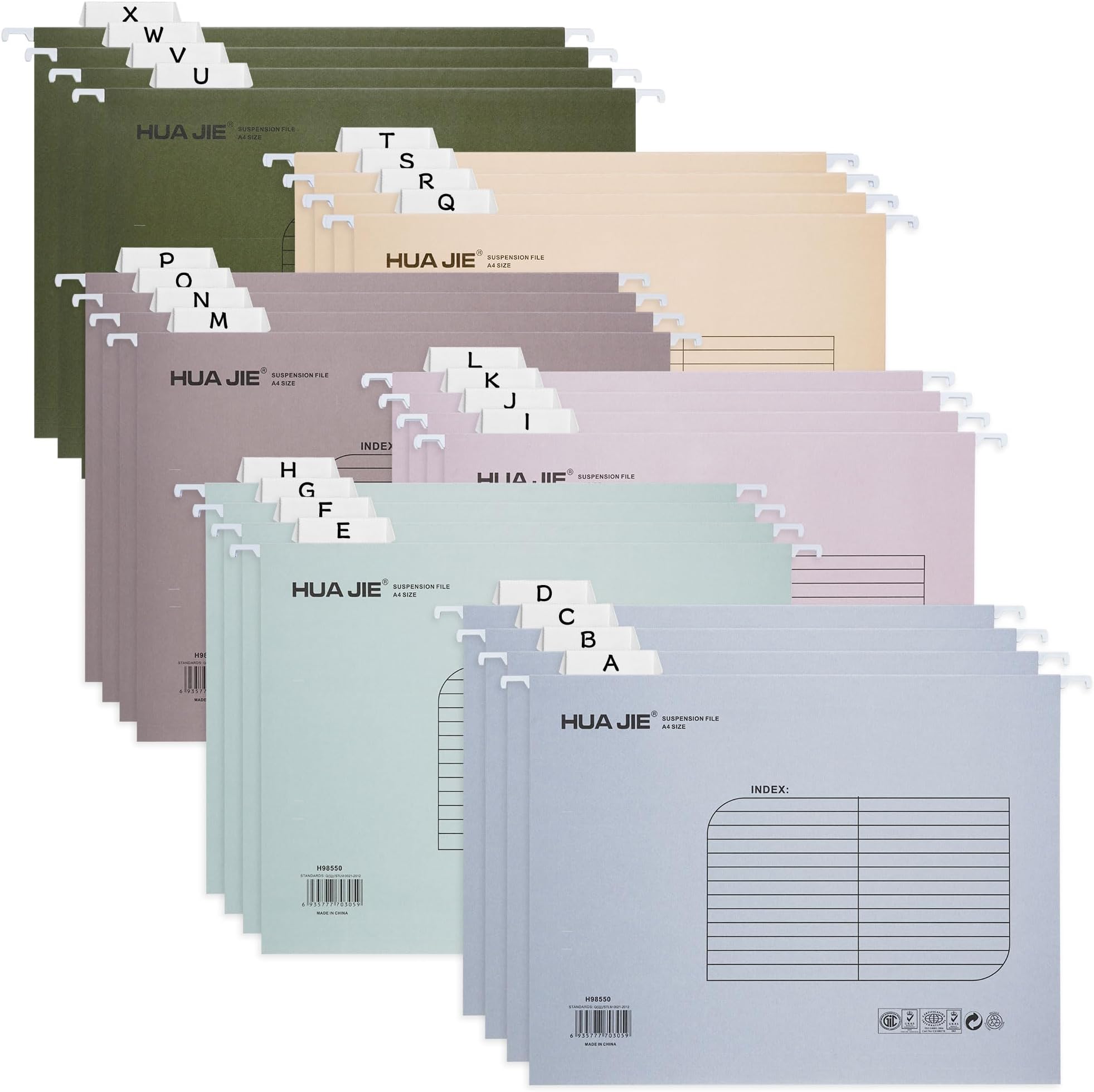 A4 Suspension Files,BOENFU 24 Pack Paper Suspension Files with Metal ...