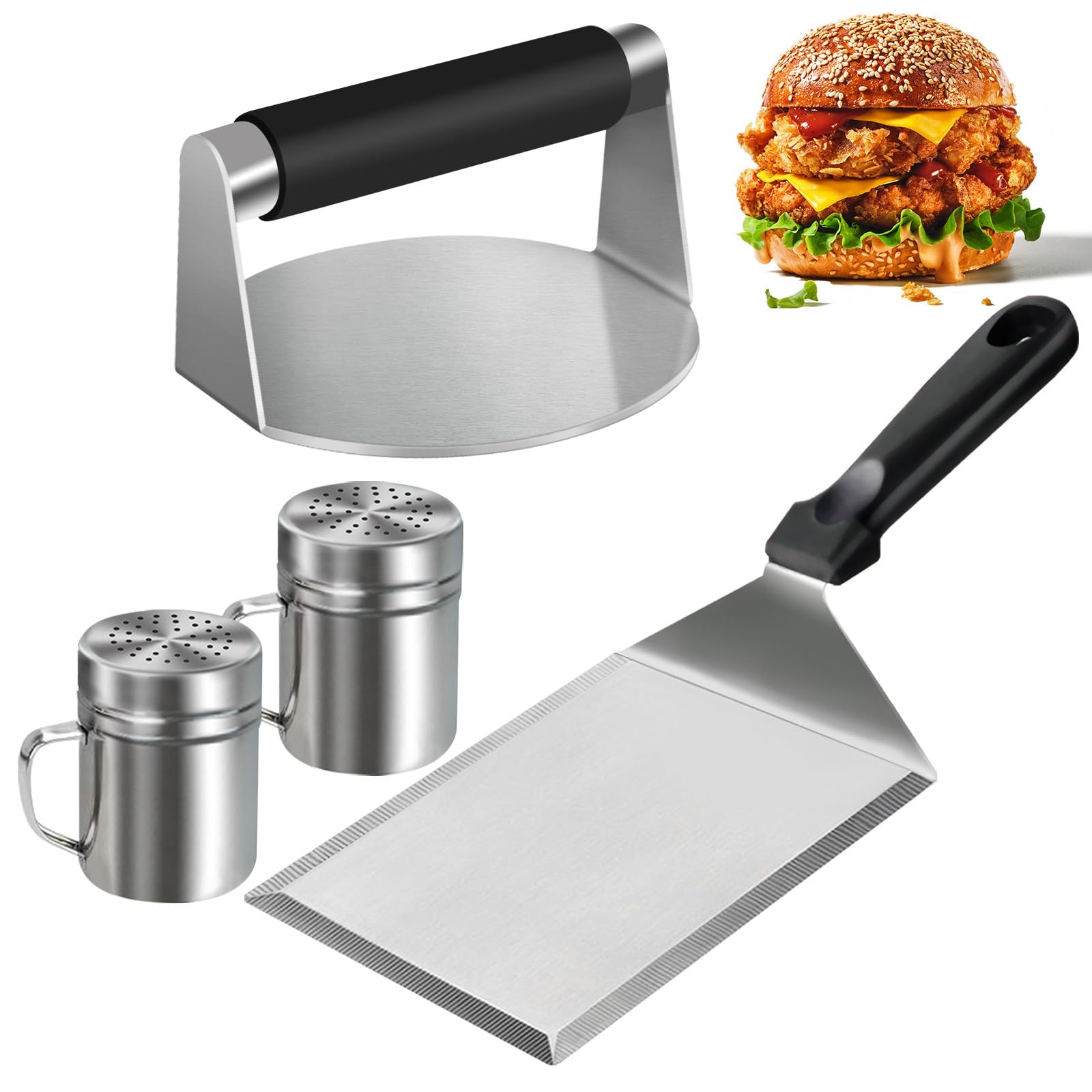 Amazon.com: 4-Piece Smash Burger Press Kit, Grill Accessories for ...