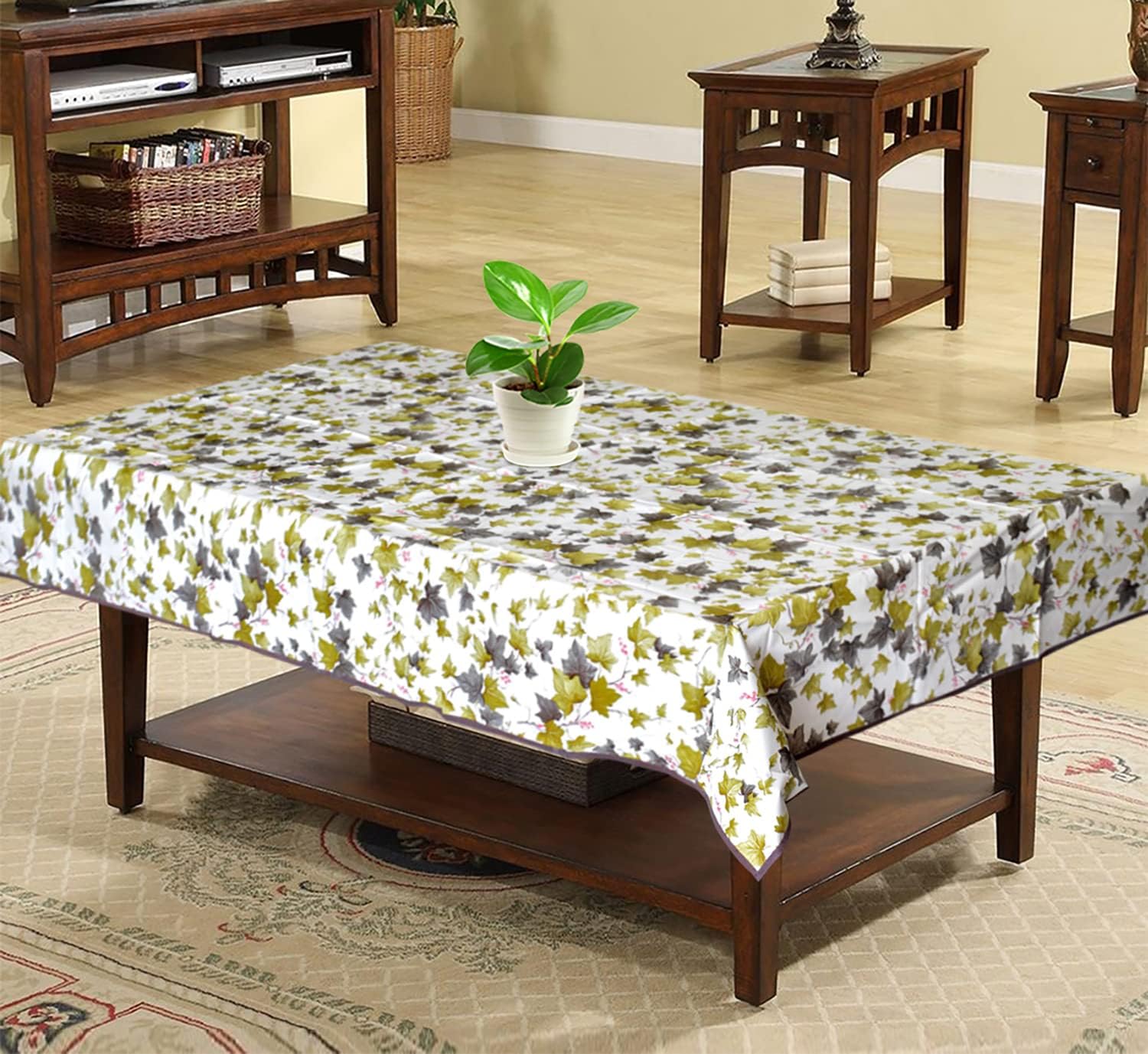 Buy Weavers Villa PVC Floral Rectangular Table Cover for 4 Seater (Red ...