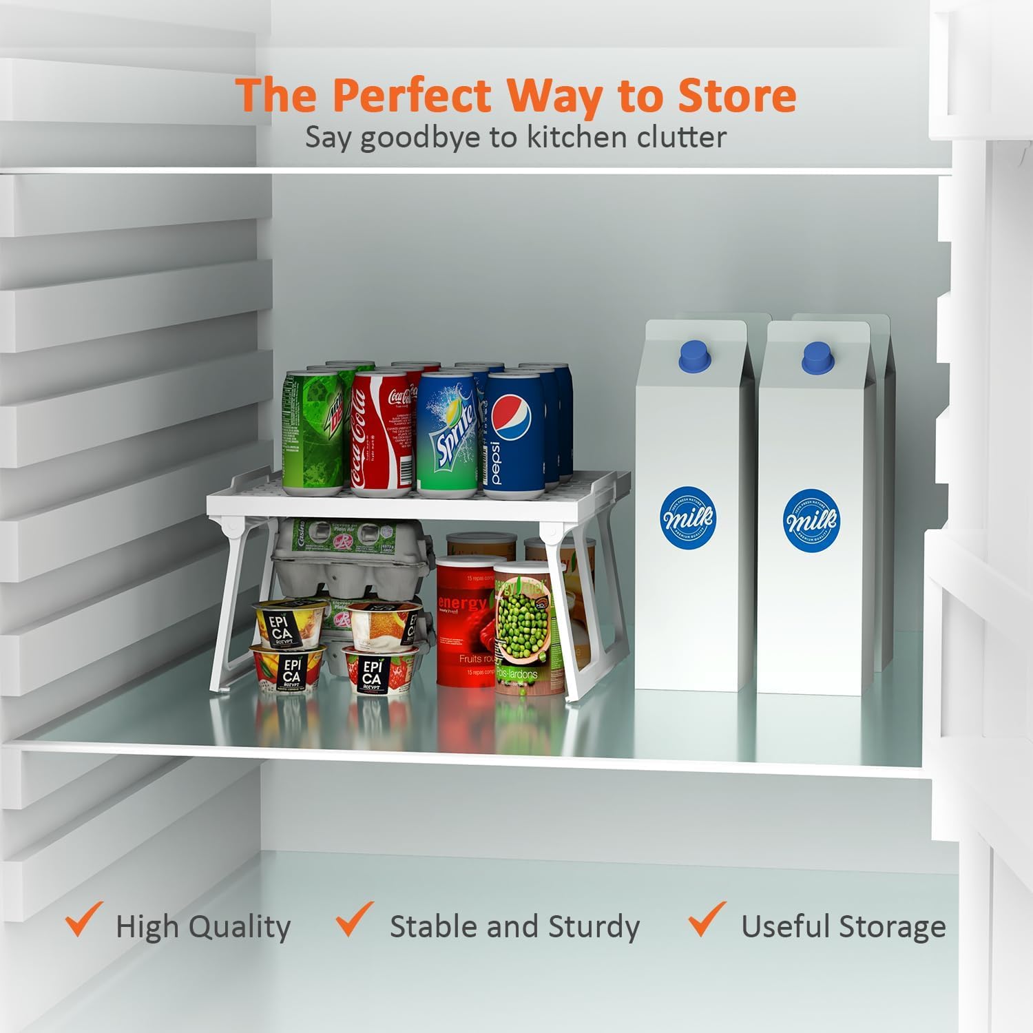 Snapklik.com : Ums Plastic Kitchen Cabinet Shelf Organizer- White ...