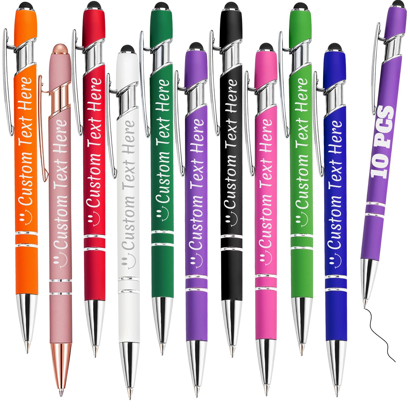 Personalised Pens Bulk 10 with Name Custom Engraving Ballpoint Pens ...