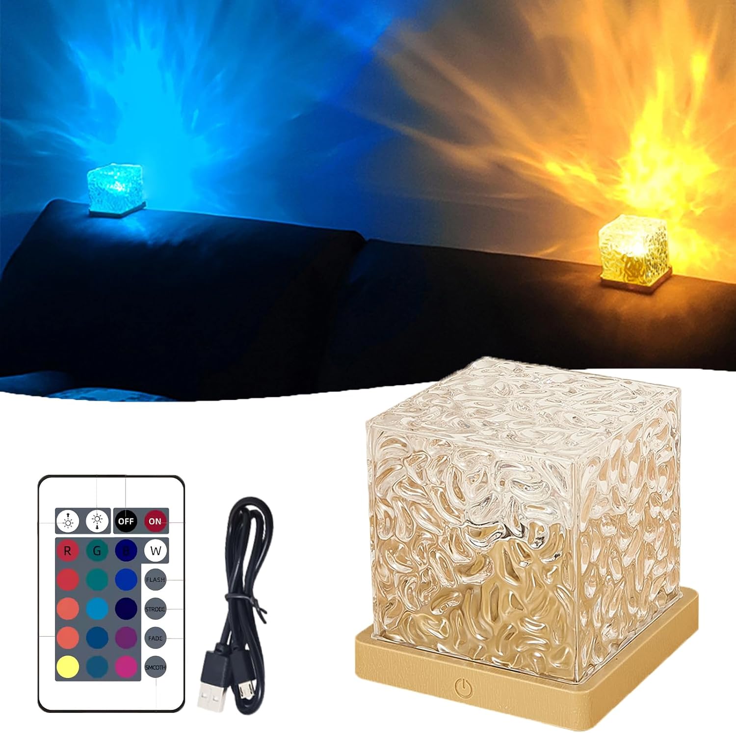 Qrismora Northern Lights Lamp, Northern Lights Lamp Cube, 2 in 1 ...