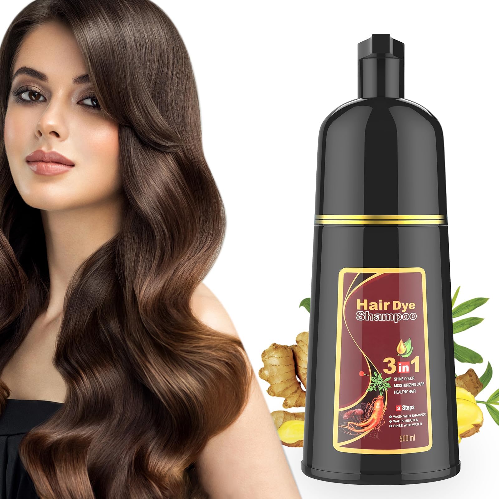 Amazon.com: Amiarc Coffee Hair Dye Shampoo 3 in 1 Herbal Shampoo for ...