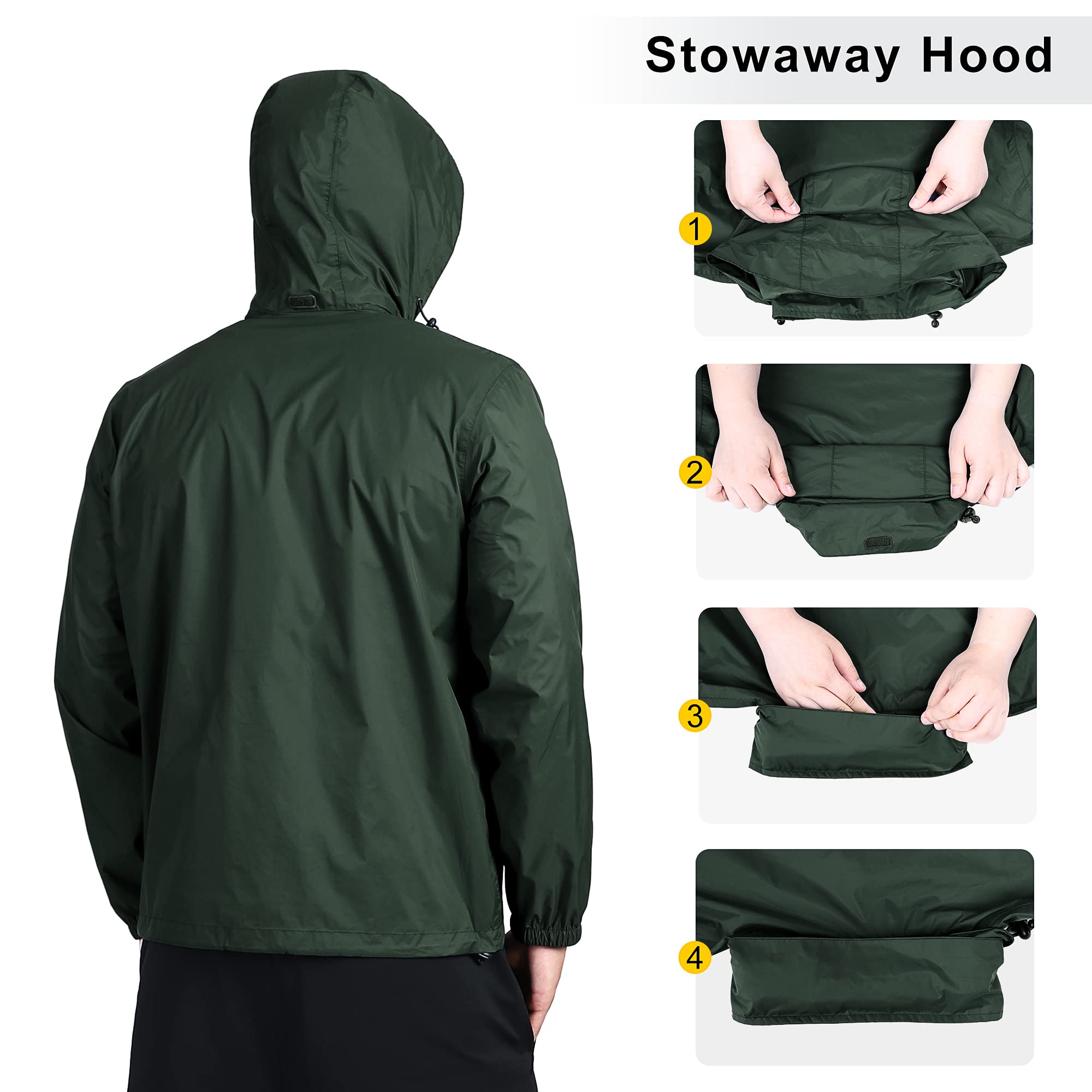 Snapklik.com : Outdoor Ventures Mens Rain Jacket Waterproof Lightweight ...