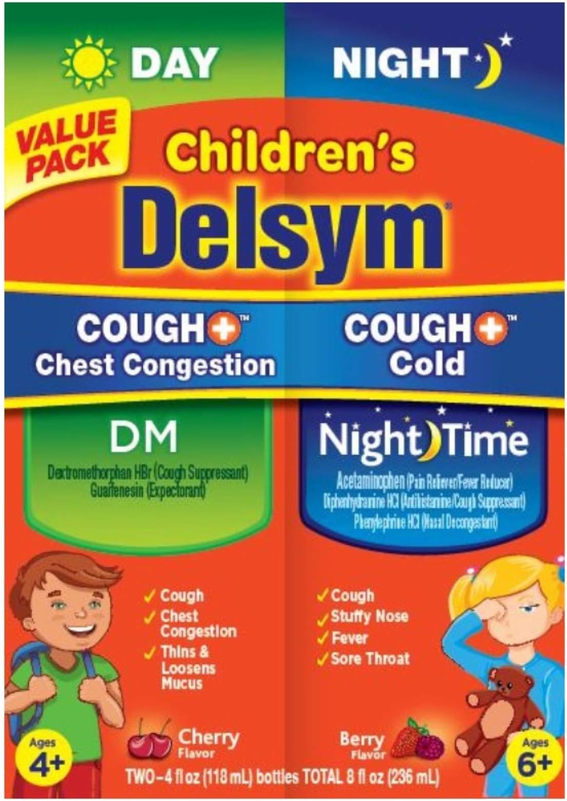 Amazon.com: Delsym Children's Cough + Chest Congestion Day & Night Cold ...